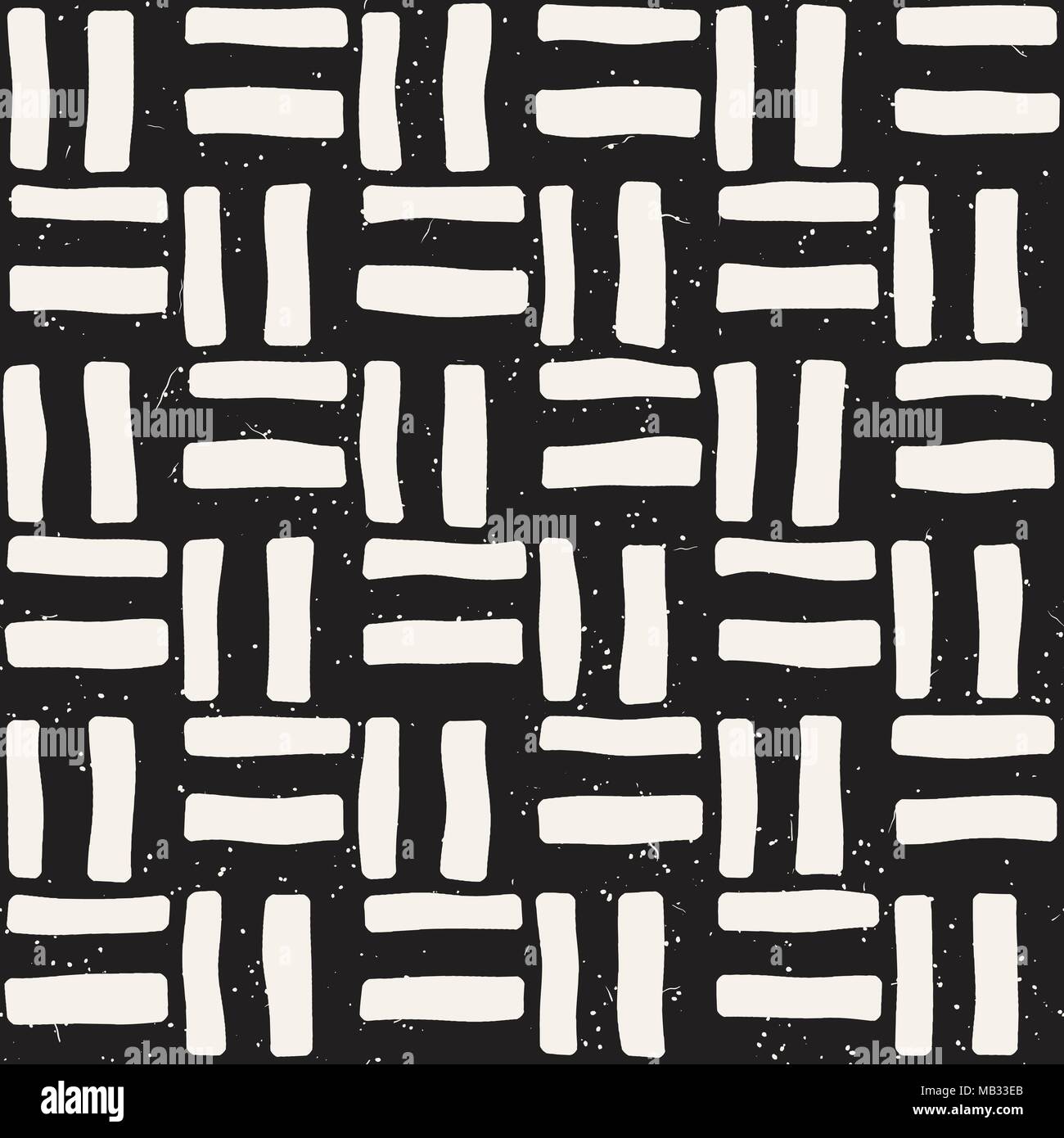 Hand drawn seamless repeating pattern with lines tiling. Grungy ...