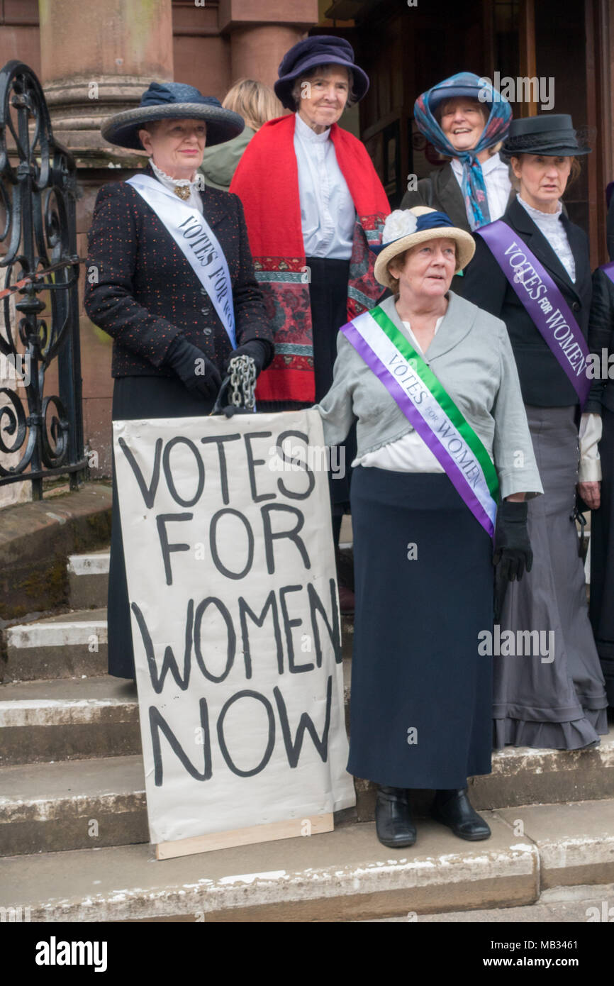 A Local Theatre Group in Kendal re-enacting a suffragist demonstration ...
