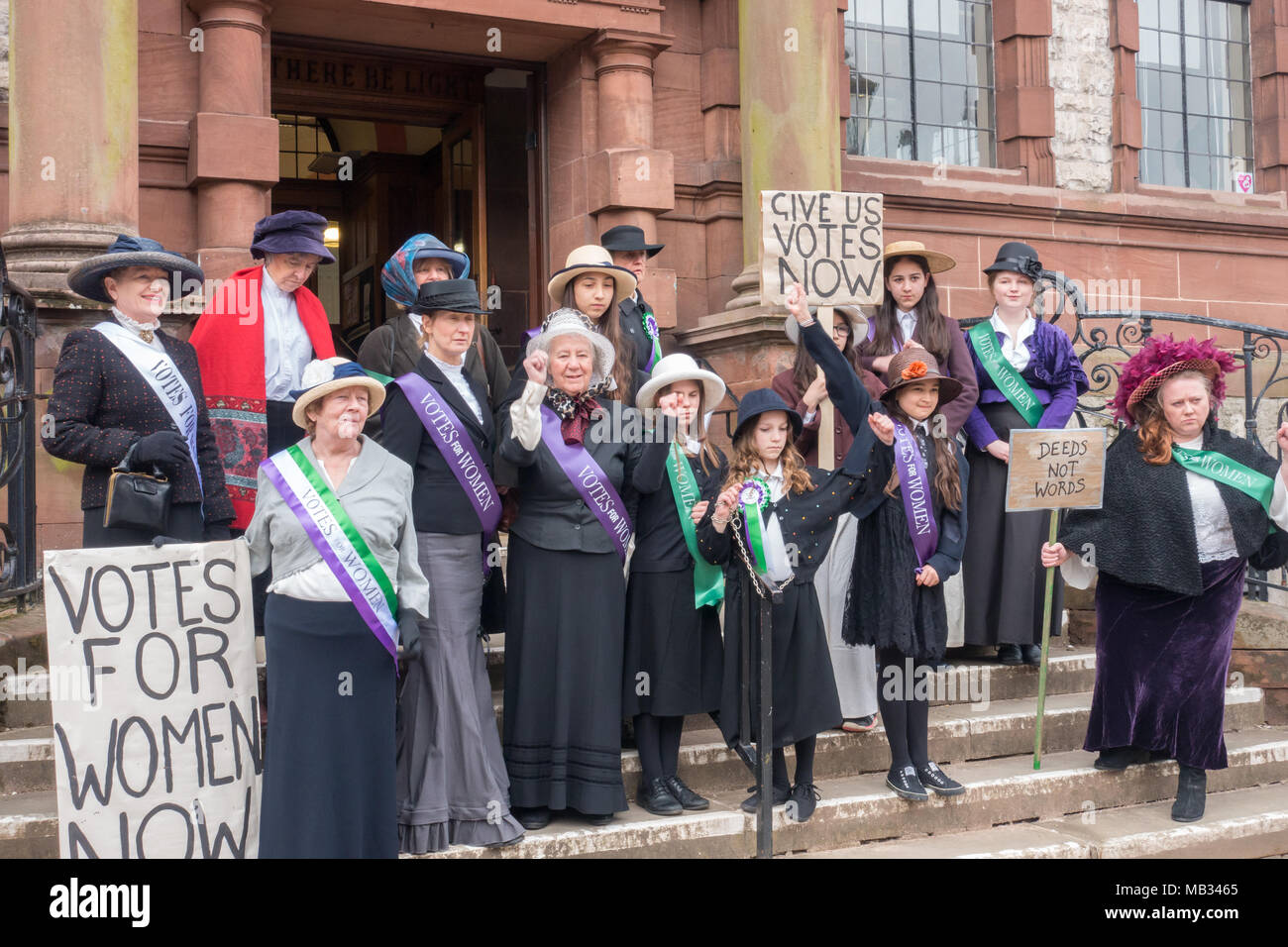 A Local Theatre Group in Kendal re-enacting a suffragist demonstration ...