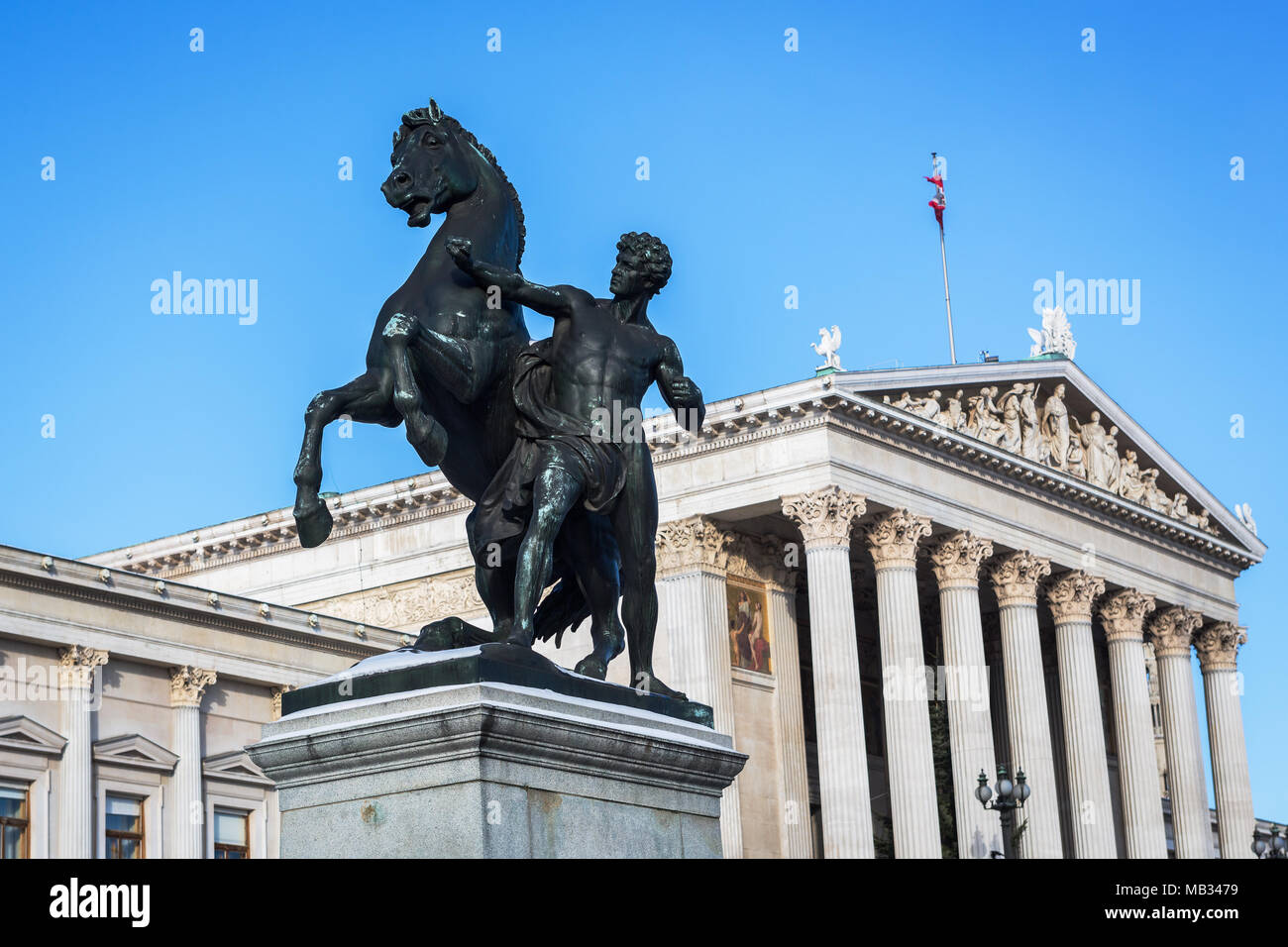Austria vienna parliament building statue hi-res stock photography and ...