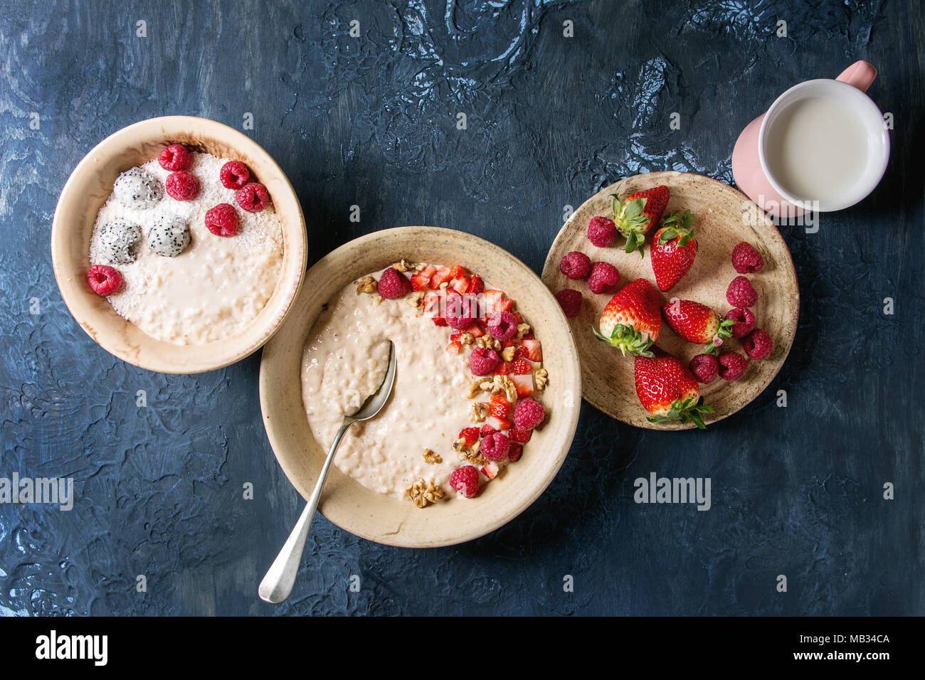 Rice porrige with berries Stock Photo - Alamy