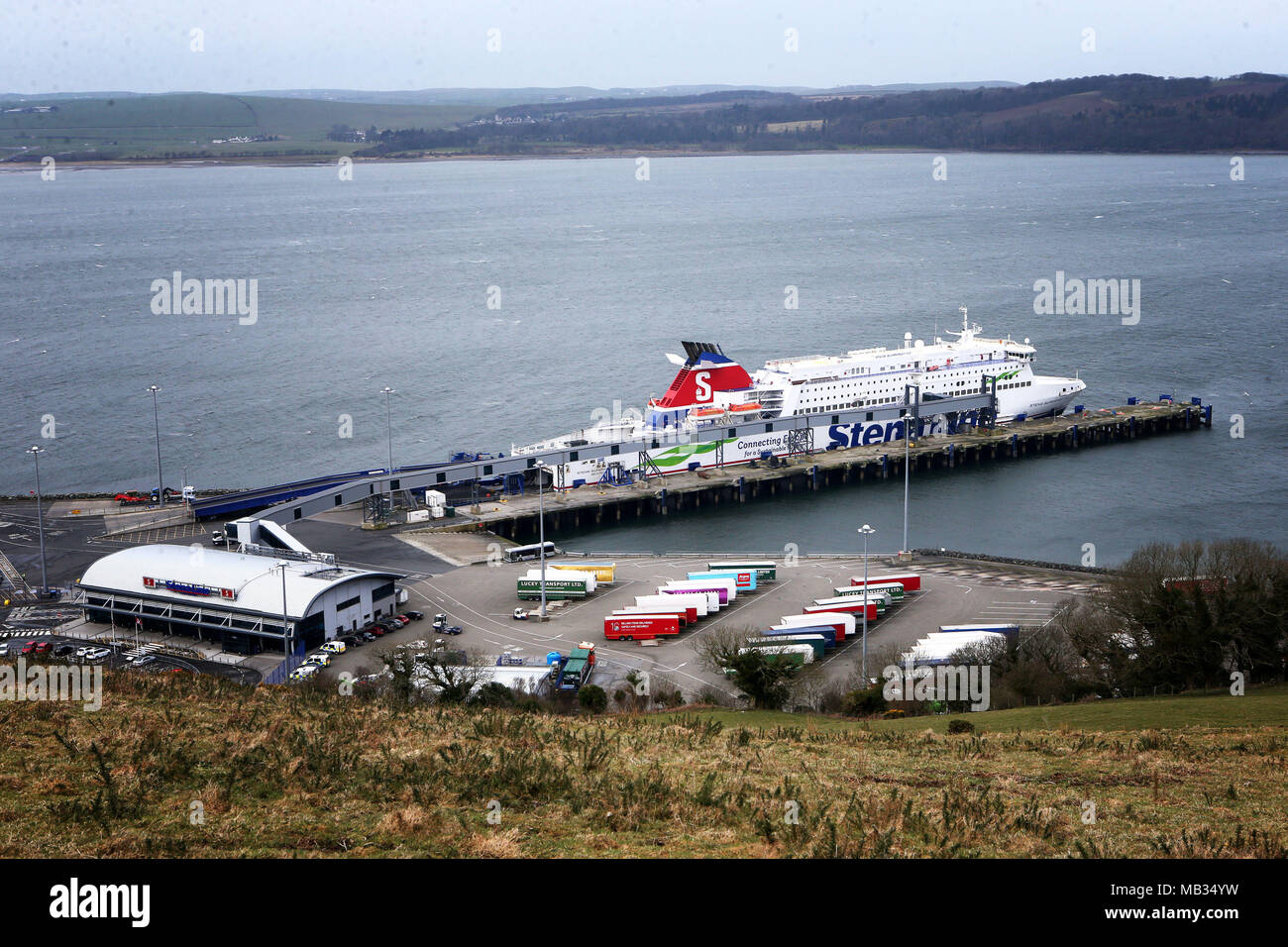 A general view of the cairnryan ferry terminal hi-res stock photography ...