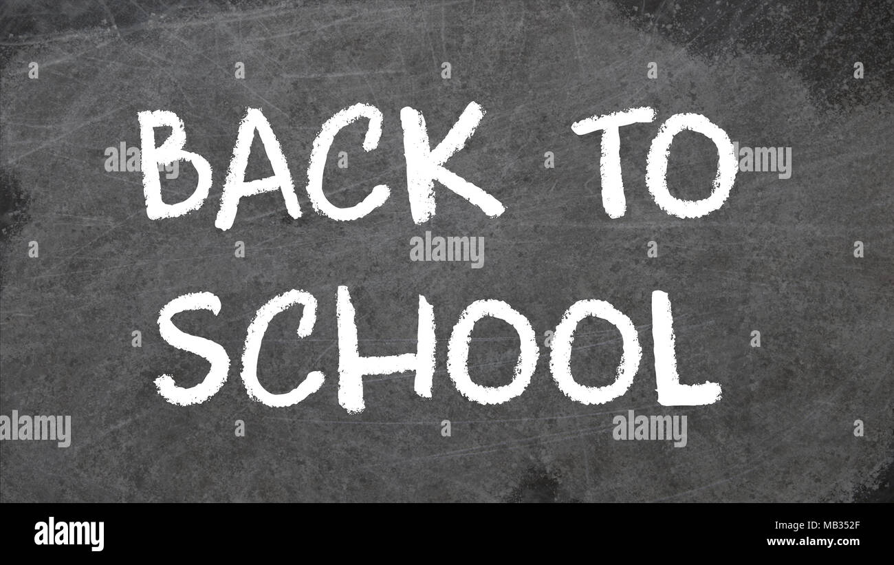 BACK TO SCHOOL written in chalk on blackboard Stock Photo - Alamy
