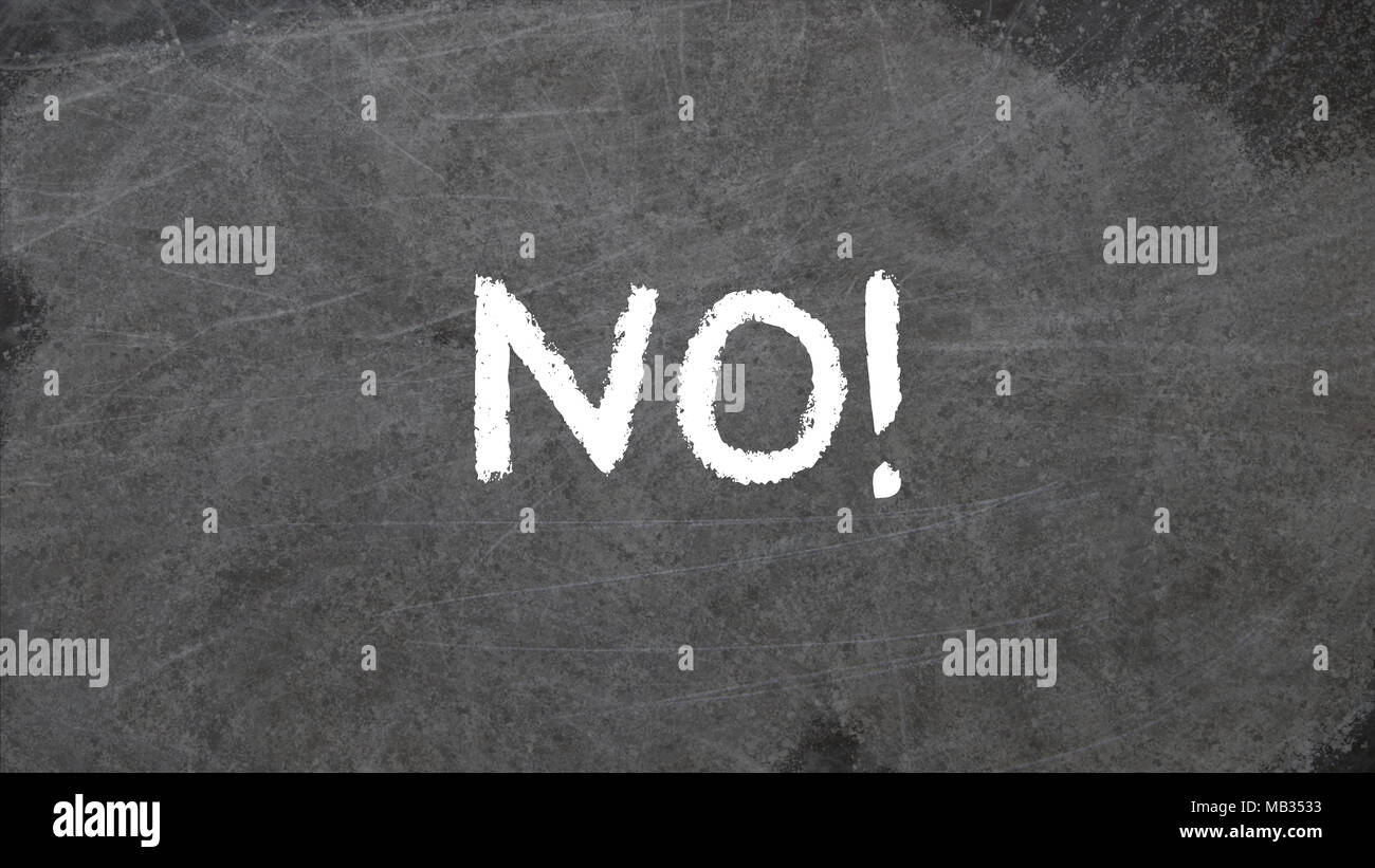 NO written in chalk on blackboard Stock Photo - Alamy