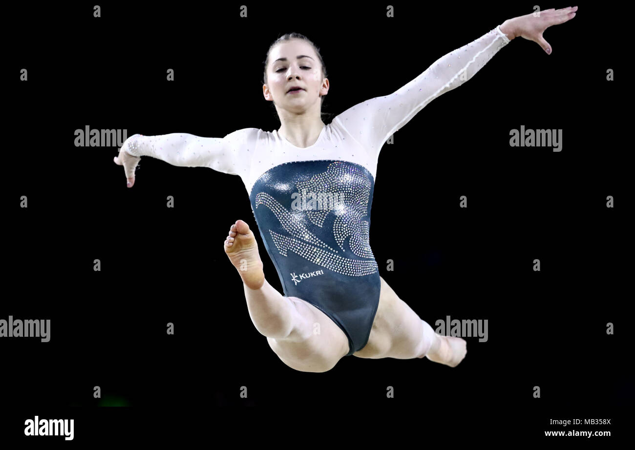 England's Lucy Stanhope competes in the floor event of Women's Team ...