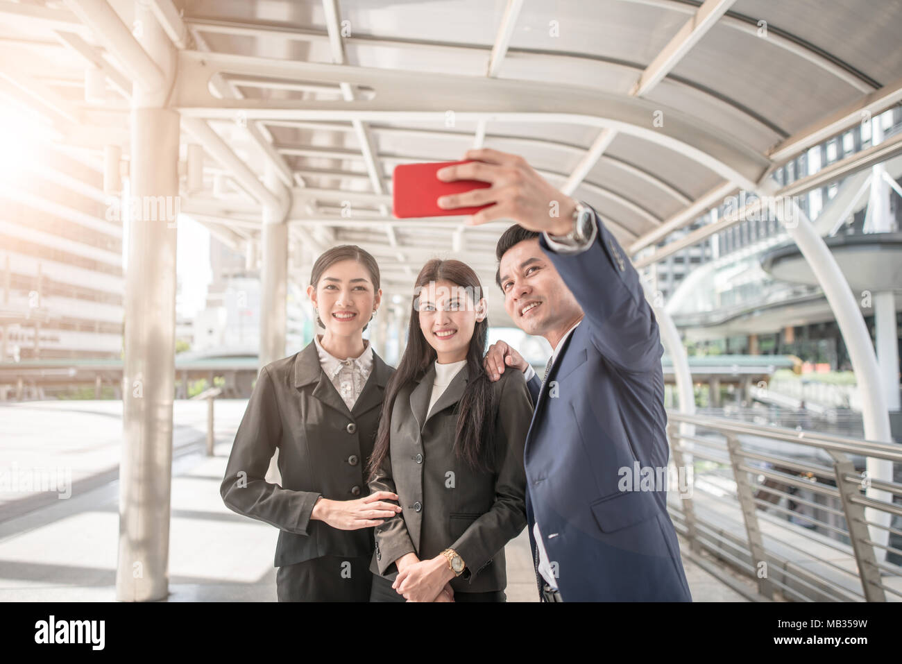 Business selfie by smart phone camera Stock Photo - Alamy