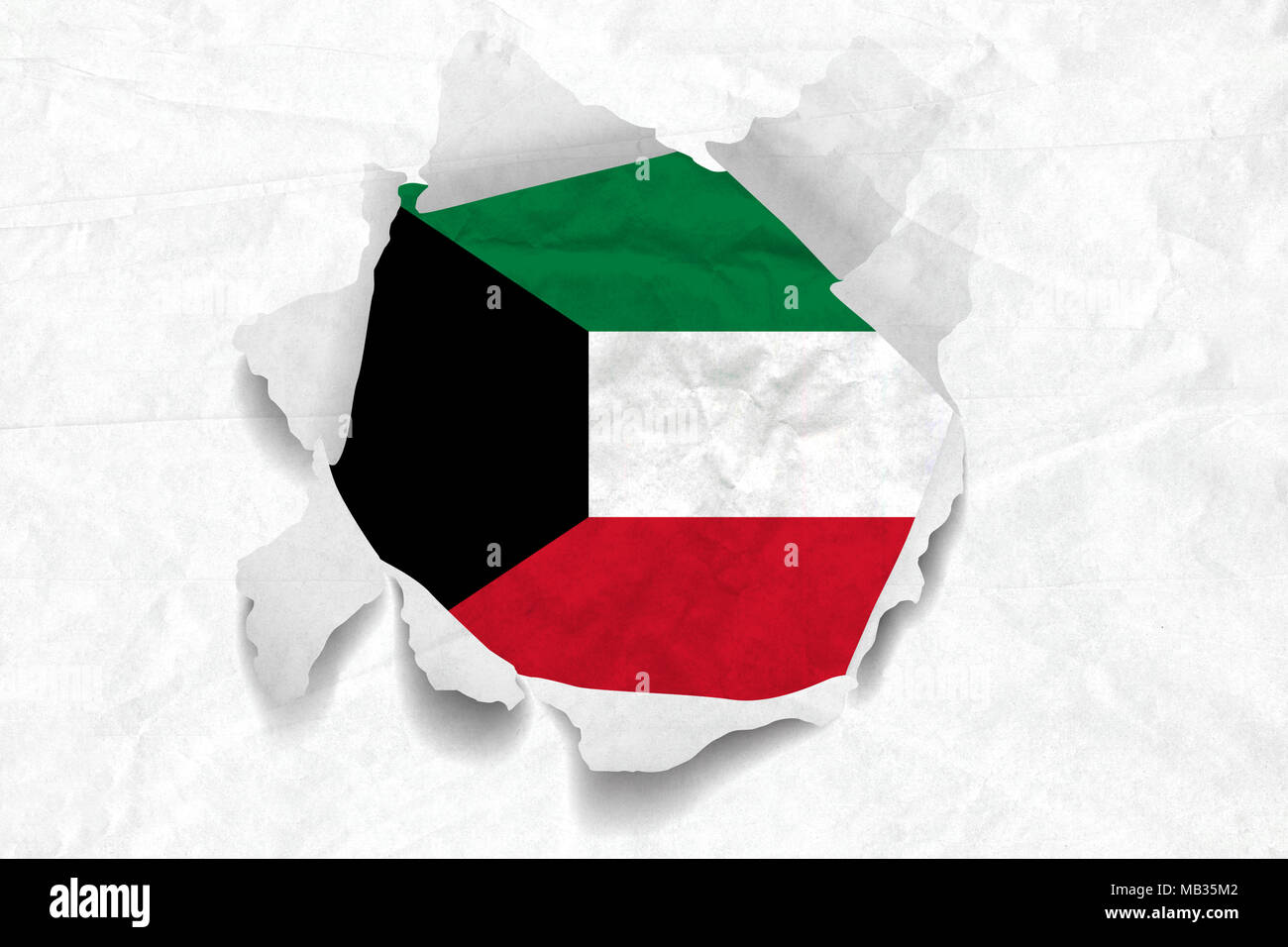 Kuwait flag on old paper hi-res stock photography and images - Alamy
