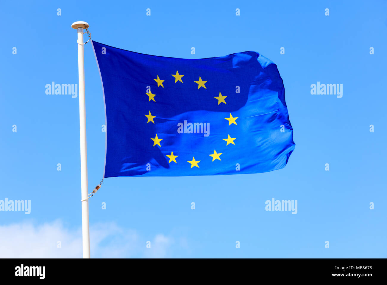 Flying waving european flag hi-res stock photography and images - Alamy