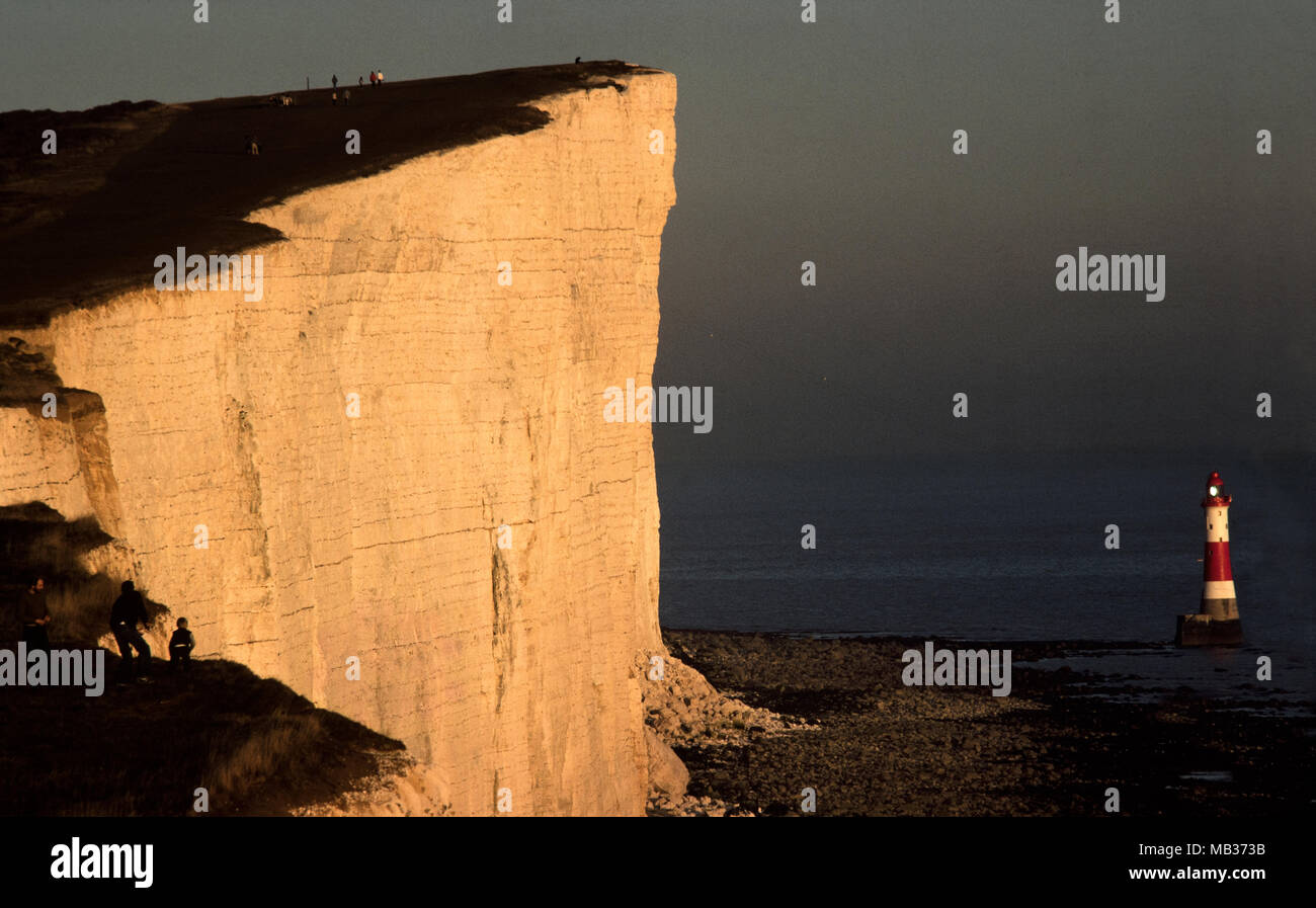Beachy Head East Sussex England UK 1990 Beachy Head is a Chalk headland ...