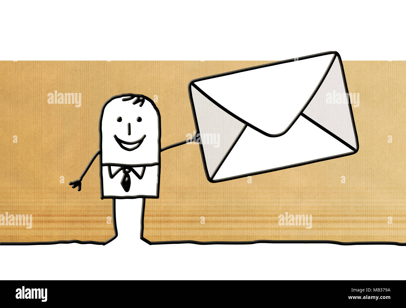 Cartoon businessman with mail envelope Stock Photo - Alamy