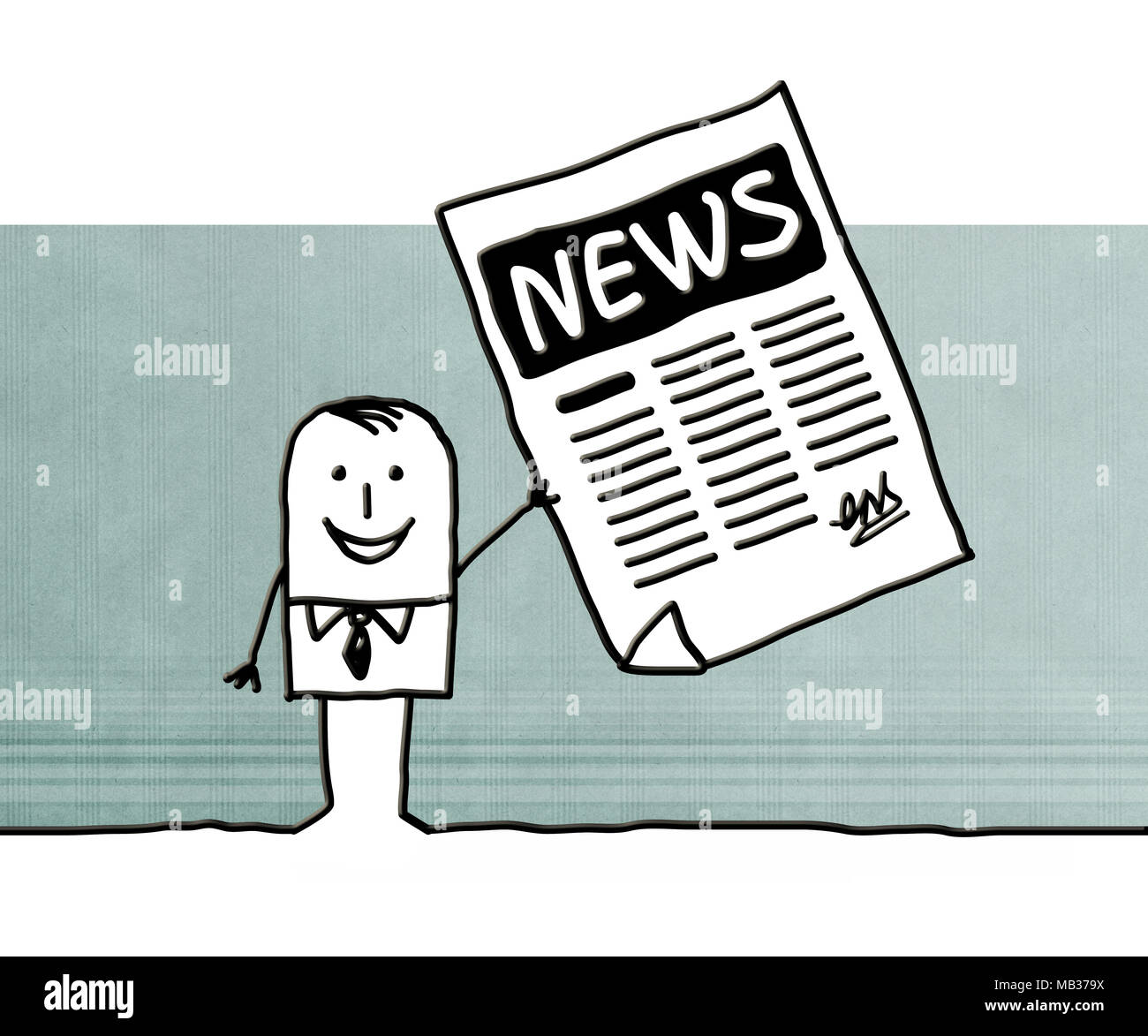 Cartoon characters man newspaper hi-res stock photography and images ...