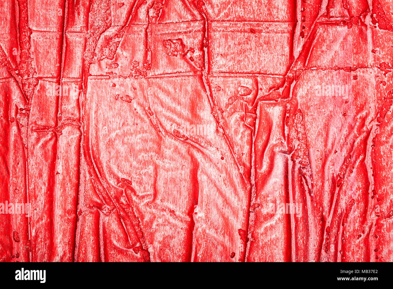 Red bumpy wall stucco texture background, crumpled leather imitation ...