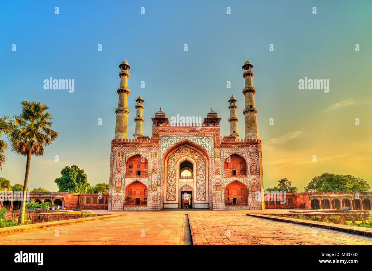 South Gate of Sikandra Fort in Agra - Uttar Pradesh, India Stock Photo ...