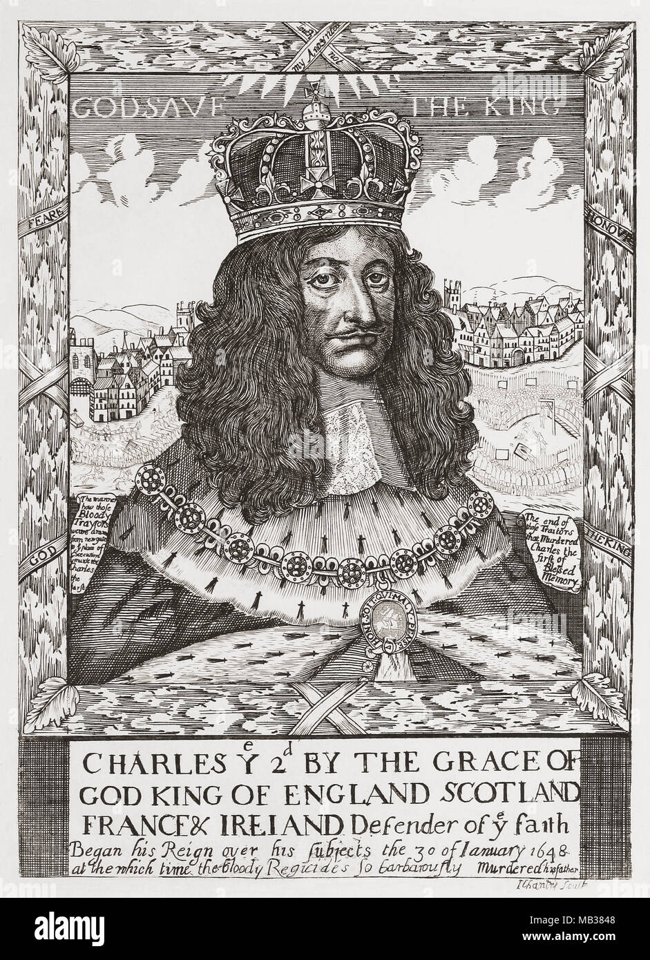 Charles II, 1630 - 1685. King of England, Scotland and Ireland. From ...