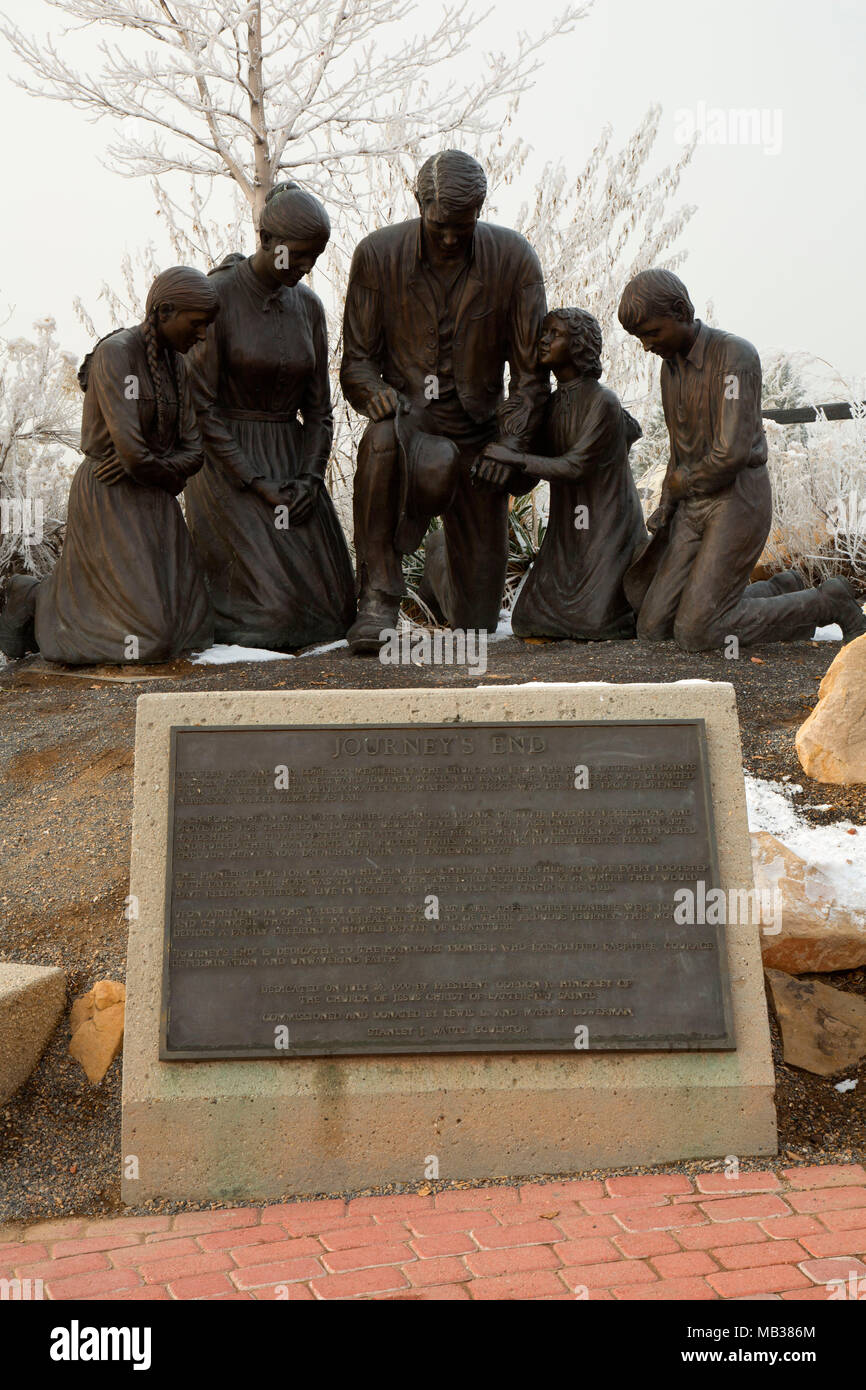 Journey's End statue, This is the Place Heritage Park, Mormon Pioneer ...