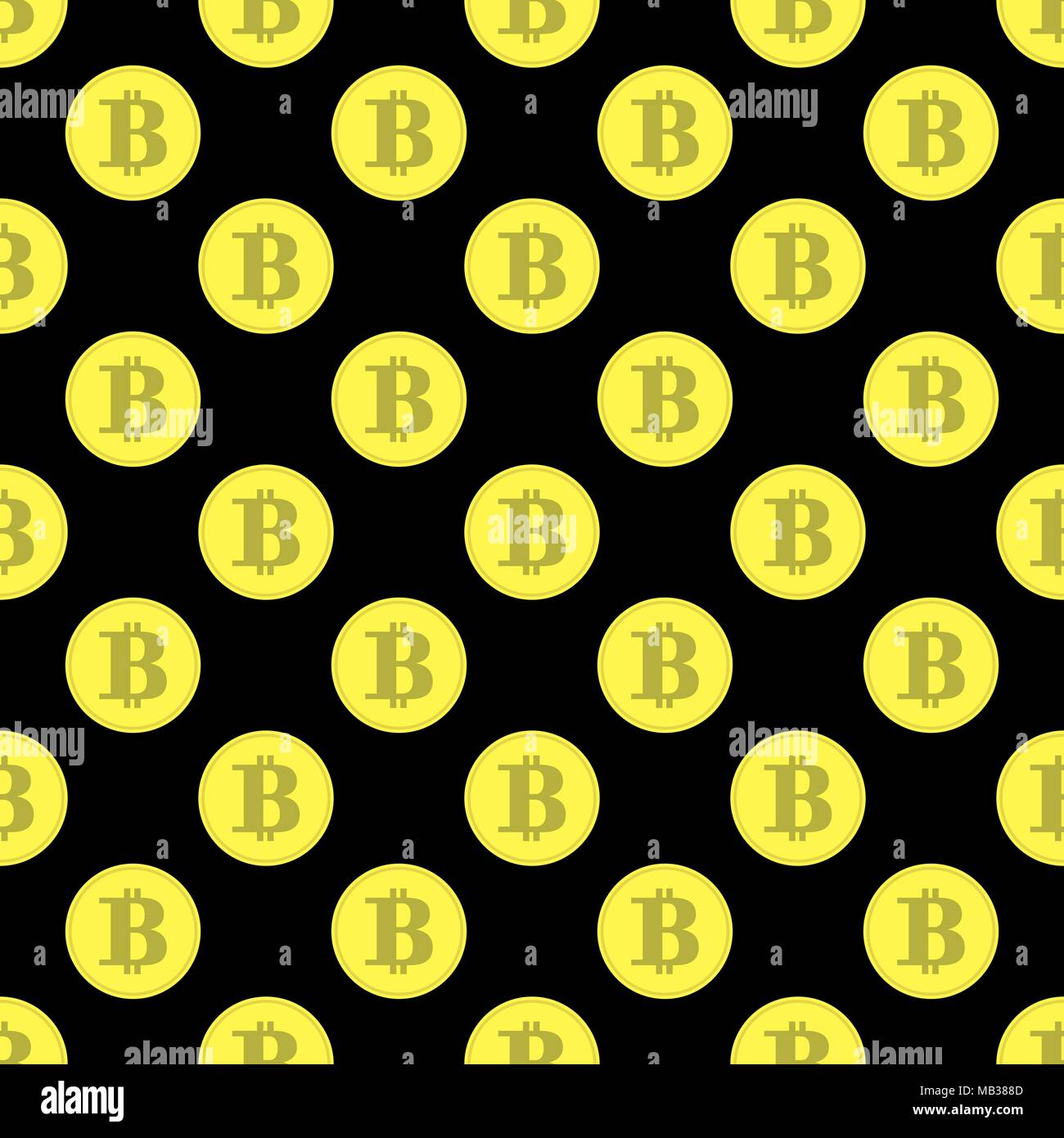 Golden Bitcoin Seamless Pattern. Crypto Currency Mining Texture with ...
