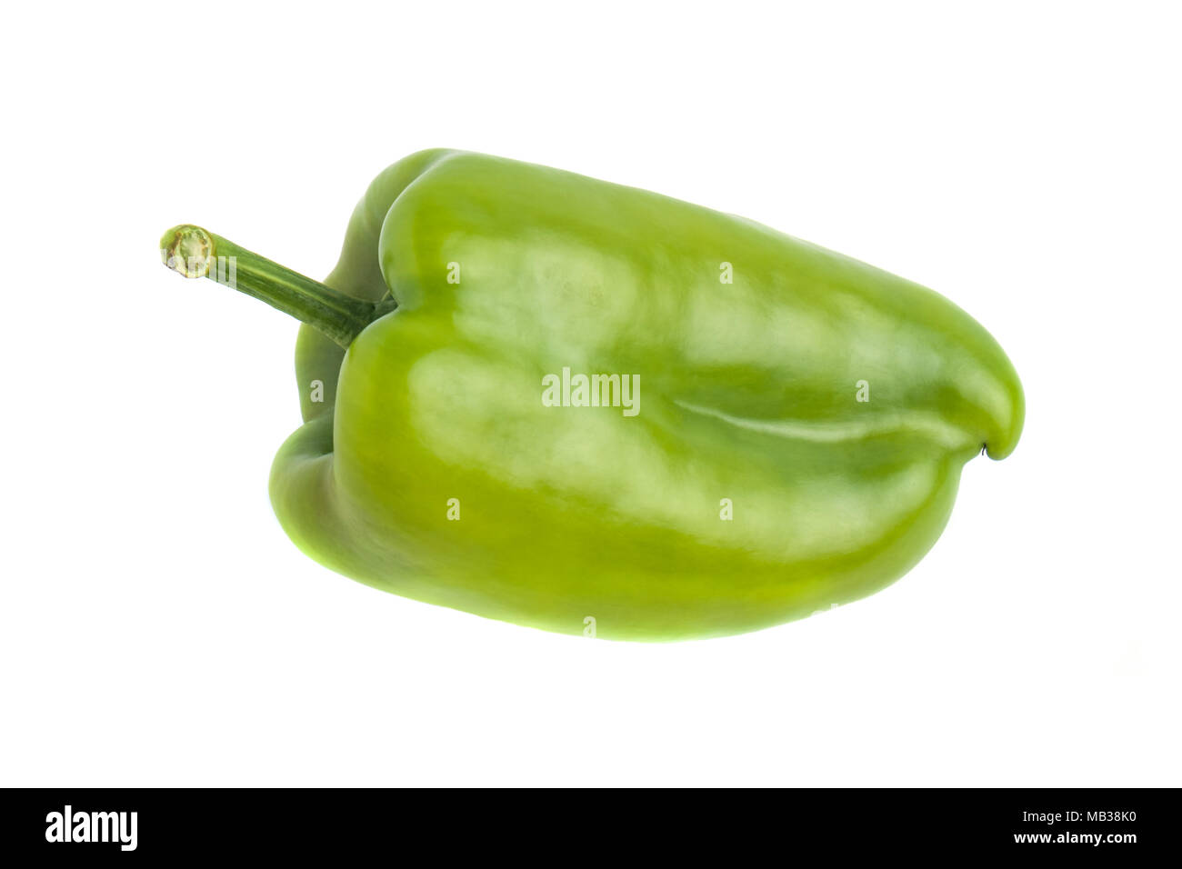 Fresh green pepper on a white background Stock Photo - Alamy