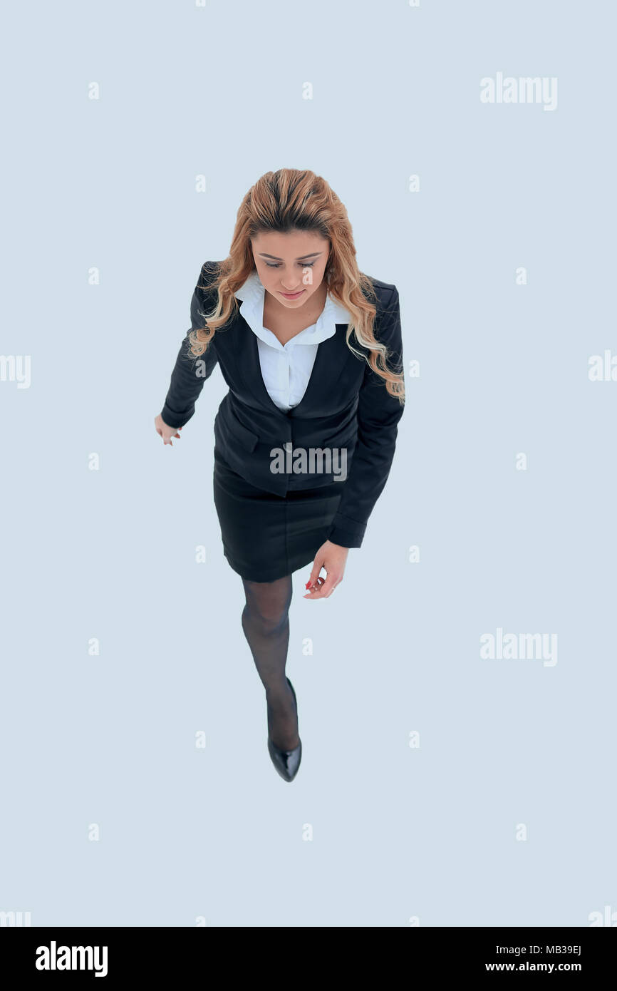 view from the top.confident business woman walking forward Stock Photo ...