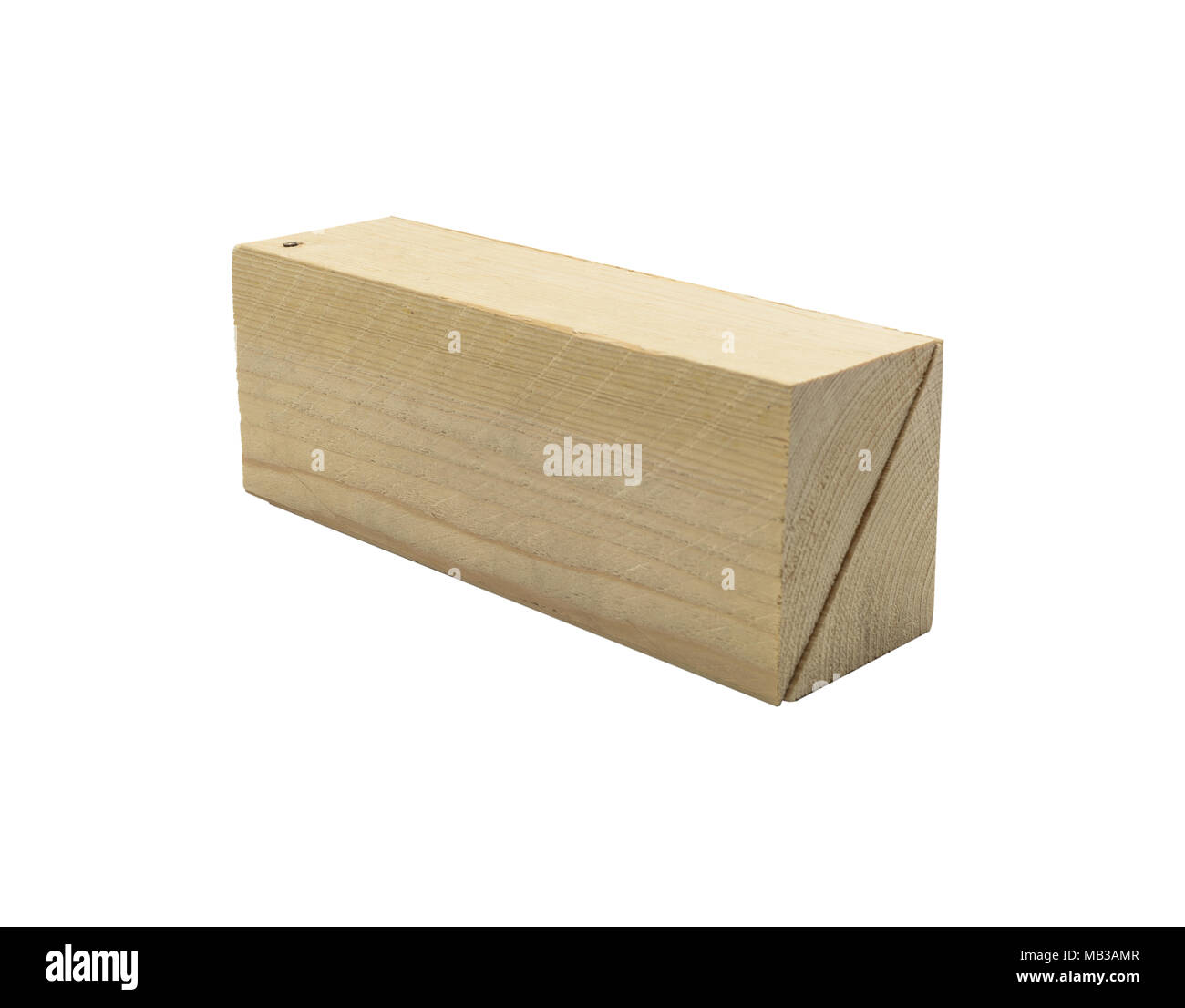 Wooden wedge isolated on white background Stock Photo - Alamy