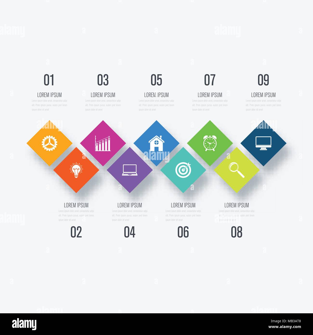 Vector illustration infographics 9 options. Data and information ...