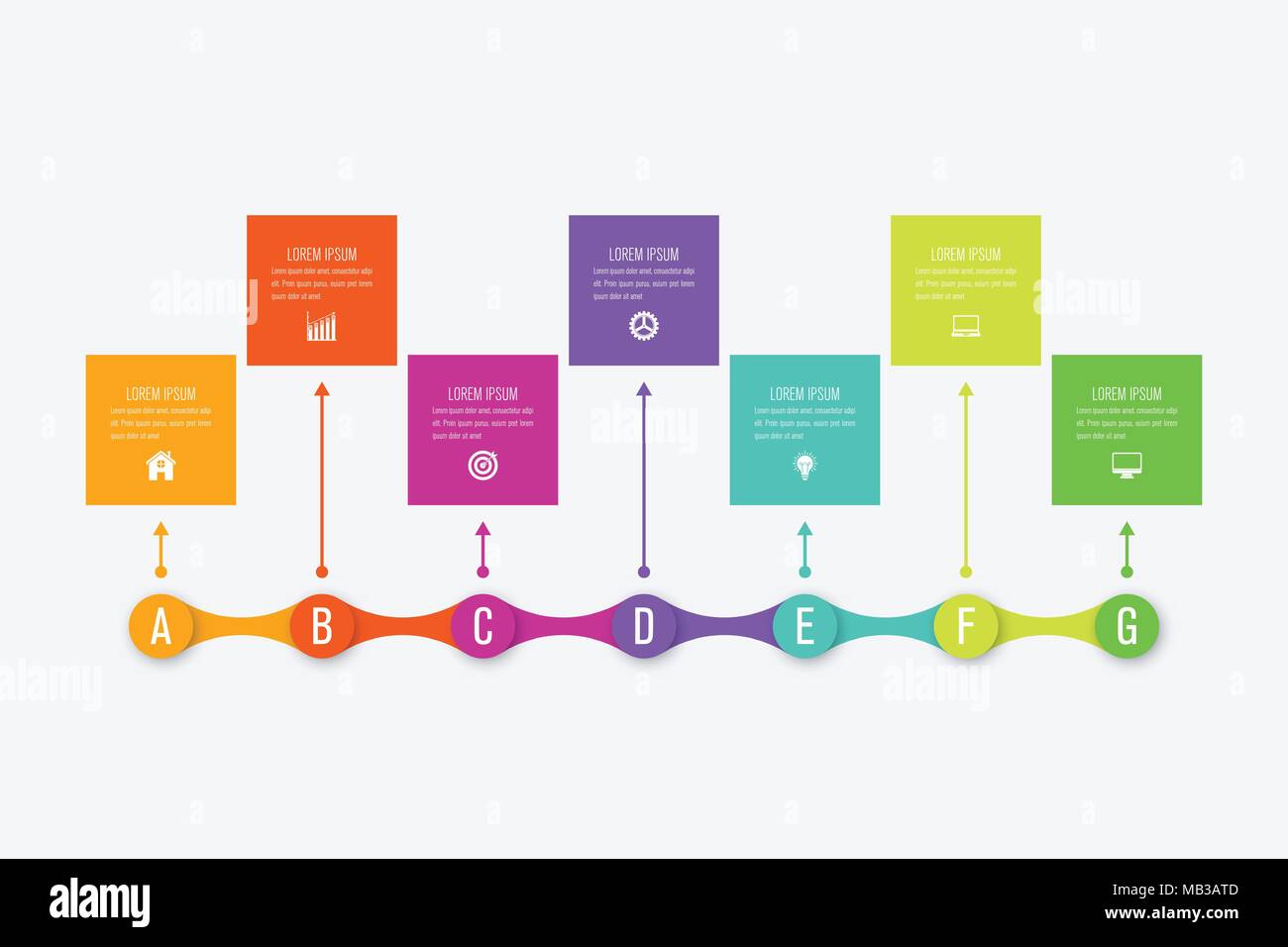 Vector illustration infographics 7 options. Data and information ...