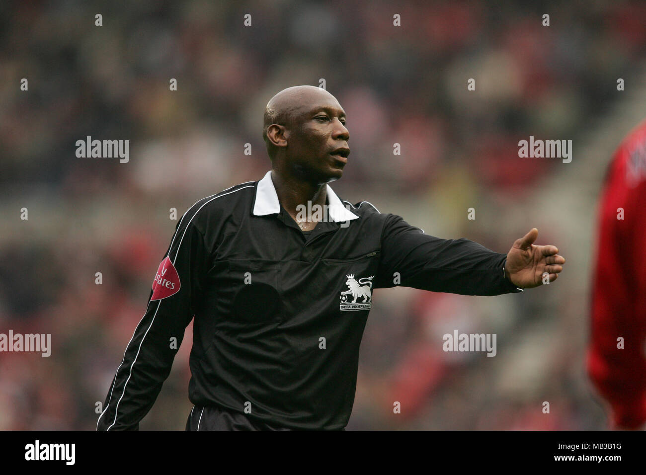 Uriah Rennie professional football referee in action during a premier ...