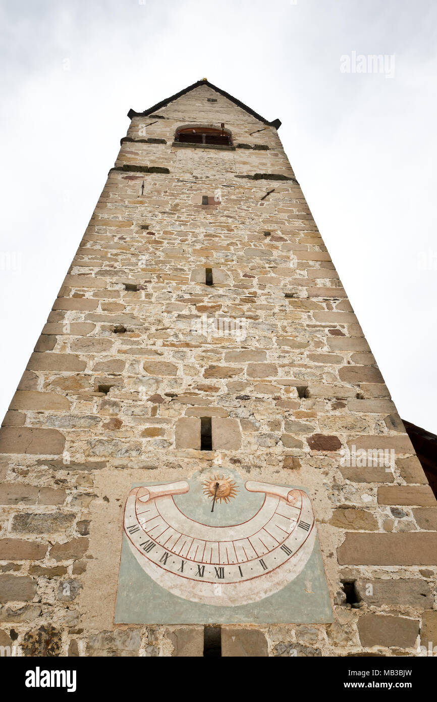 Church tower with sundial, Italy Stock Photo - Alamy