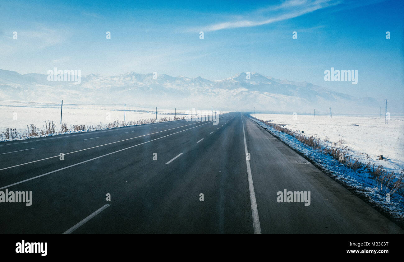 A road from Iran-Turkey border post towards Agri, Turkey Stock Photo ...