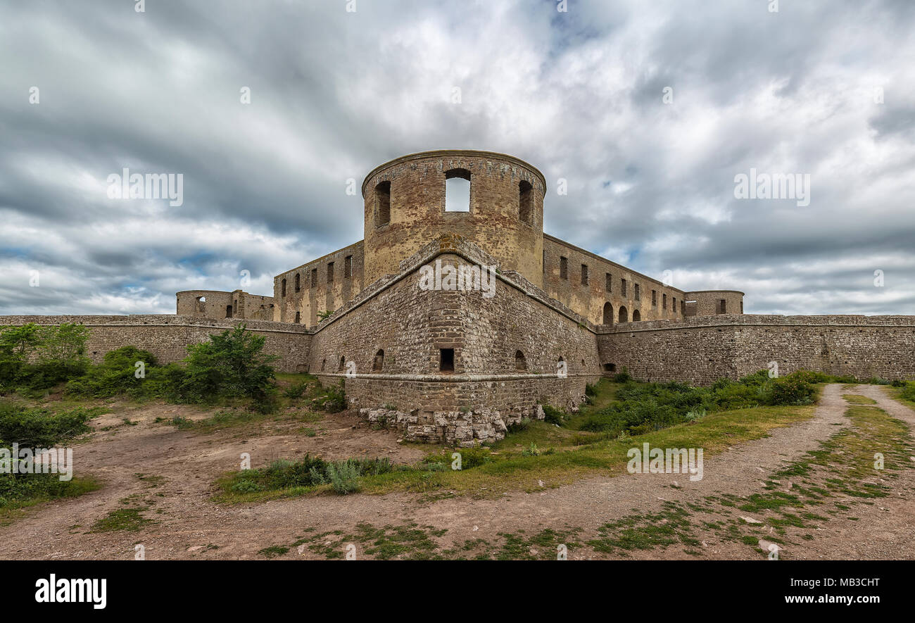 Borgholm Castle on Oland, Sweden, is today only a ruin of the fortress ...