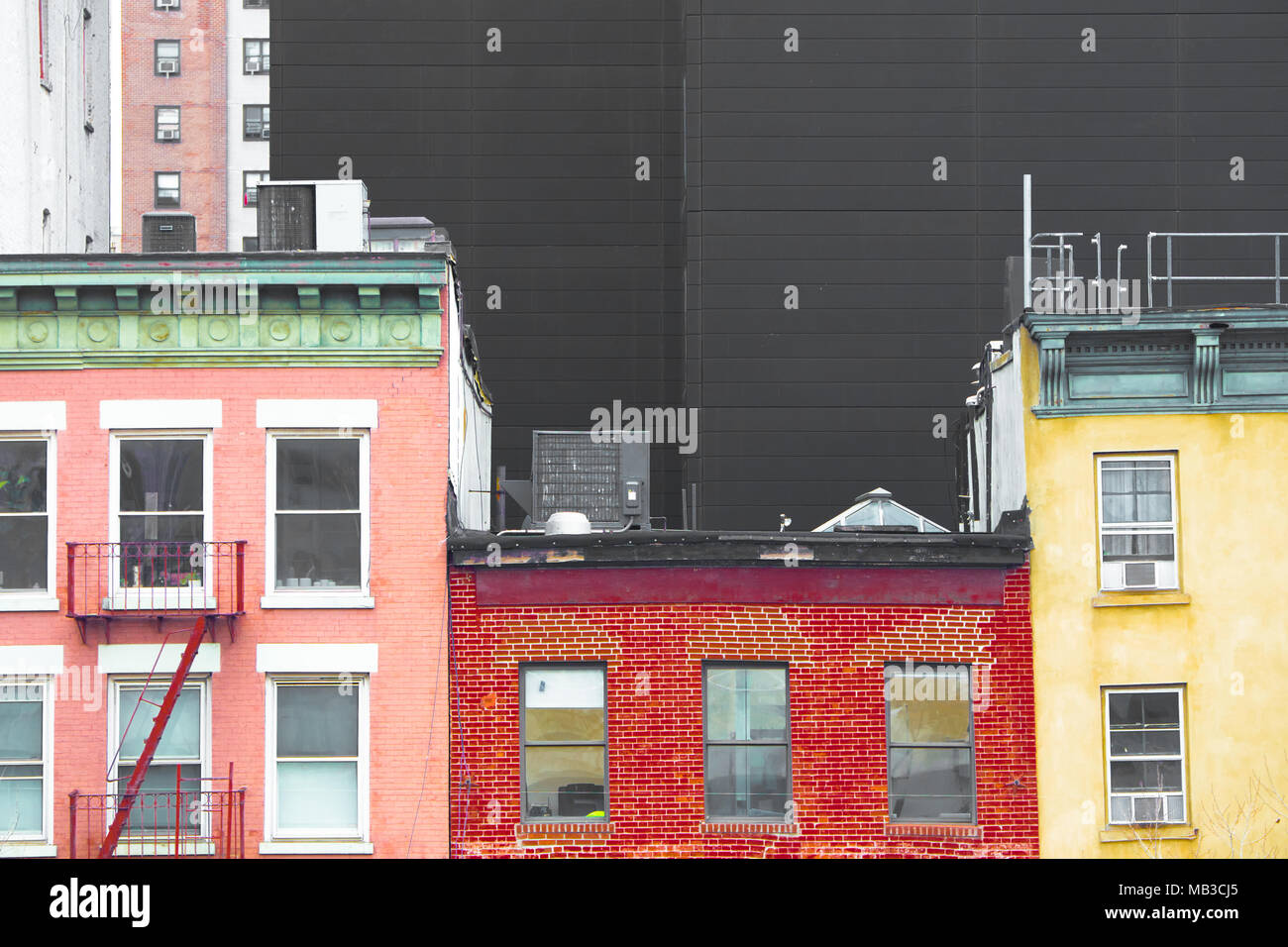 New York City cityscape of colorful buildings in Chelsea Manhattan ...