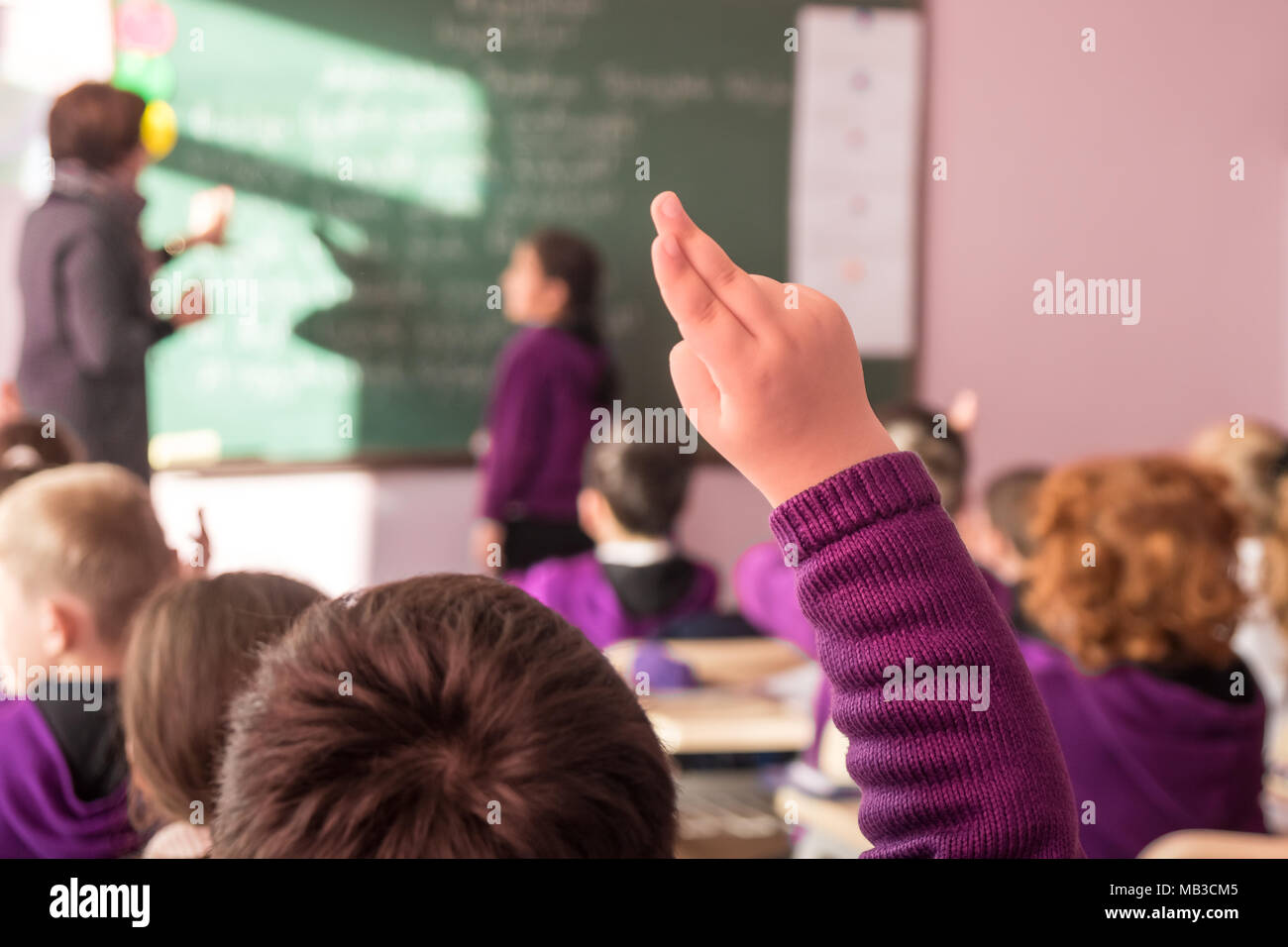 school children are participating actively in class Stock Photo - Alamy