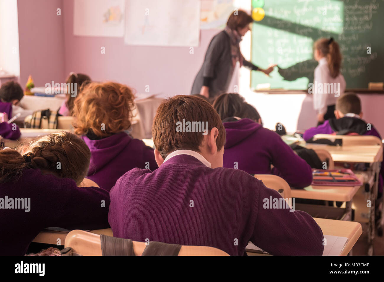 school children are participating actively in class Stock Photo - Alamy