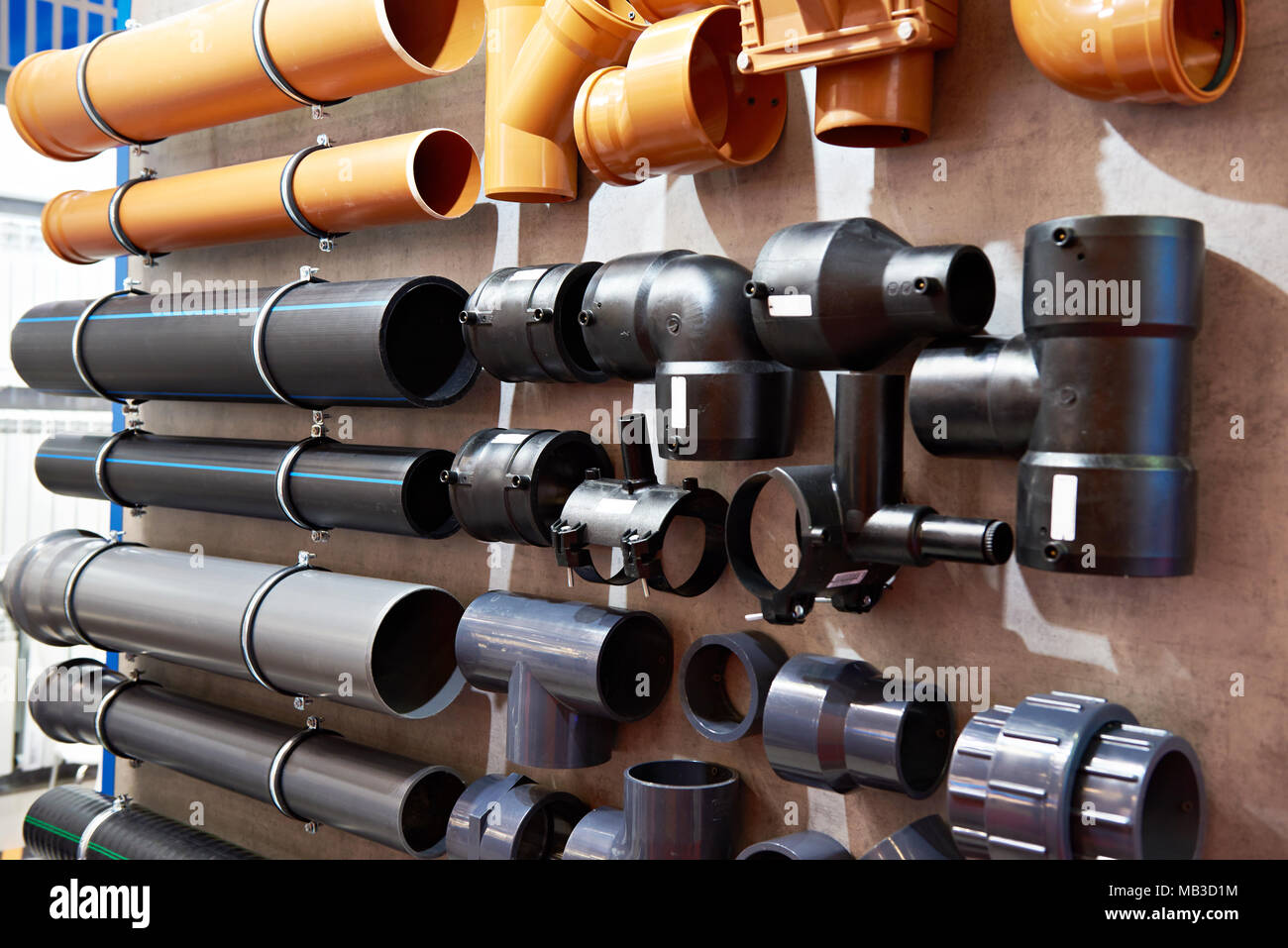 Plastic pipes for water sewerage system Stock Photo - Alamy