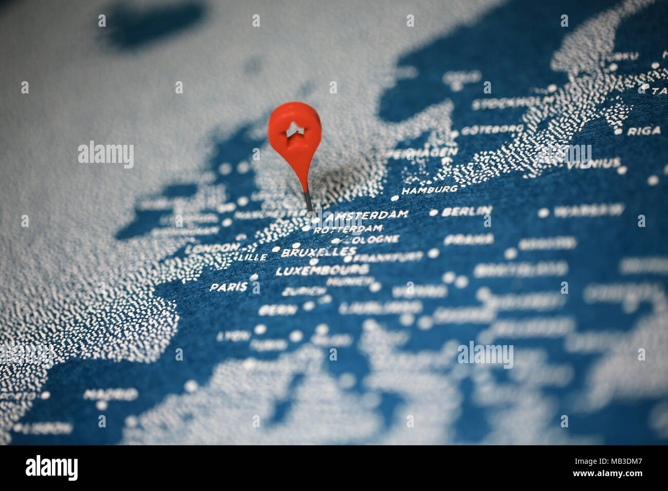 map of europe with pin and plane Stock Photo - Alamy