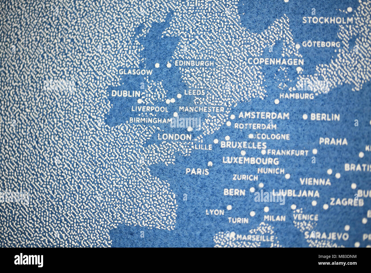 map of europe with pin and plane Stock Photo - Alamy