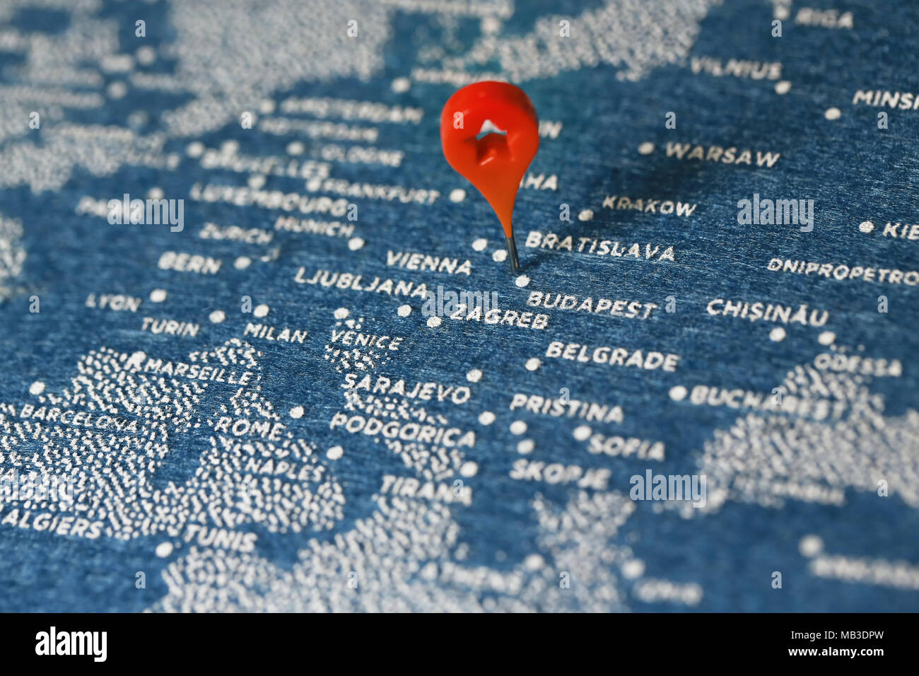 budapest, hungary pin and map Stock Photo - Alamy