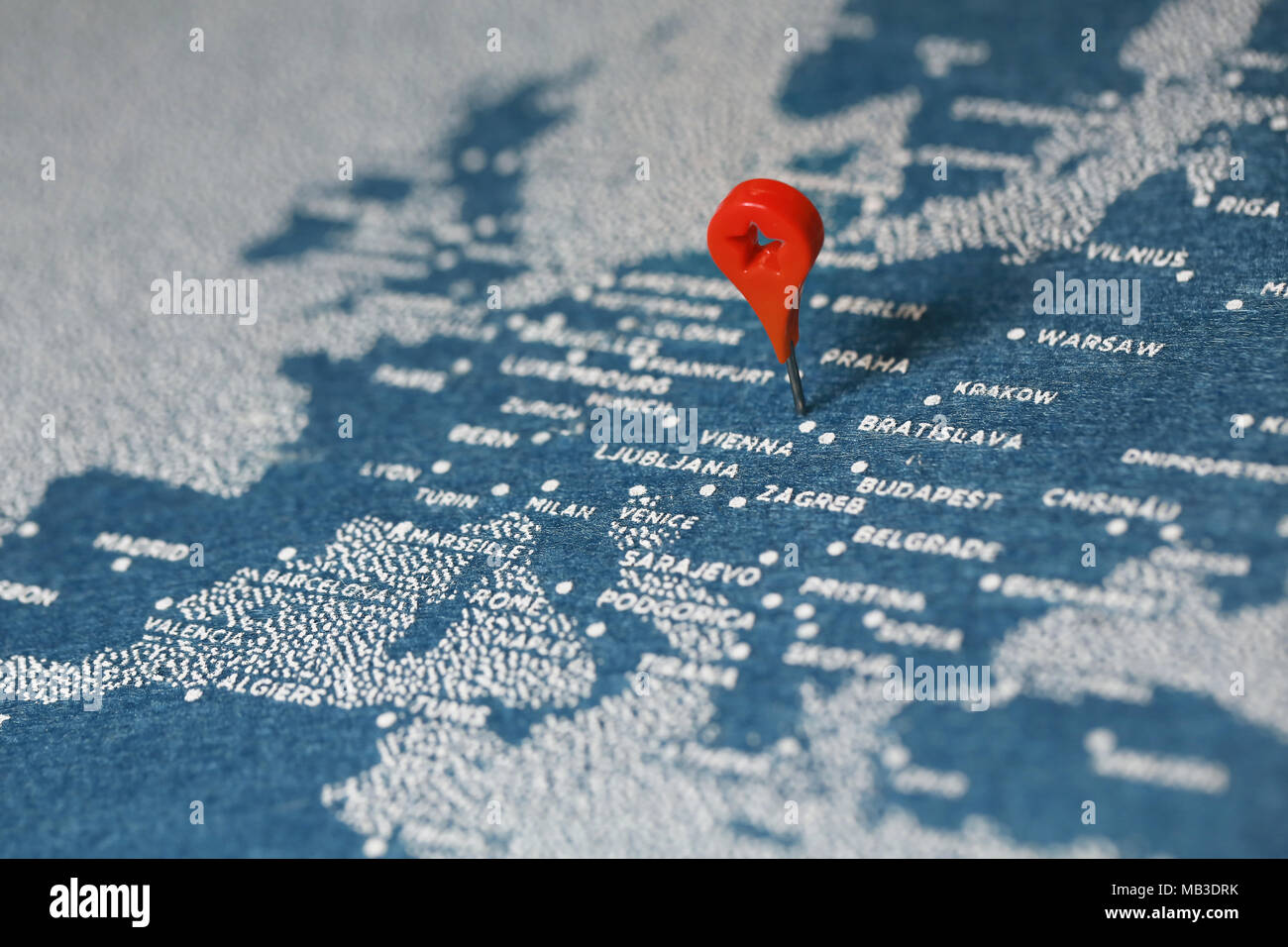 Vienna,austria map pin Stock Photo - Alamy