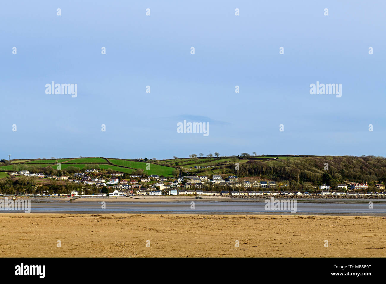 Ferryside from Llansteffan at the end of the Tywi Estuary ...