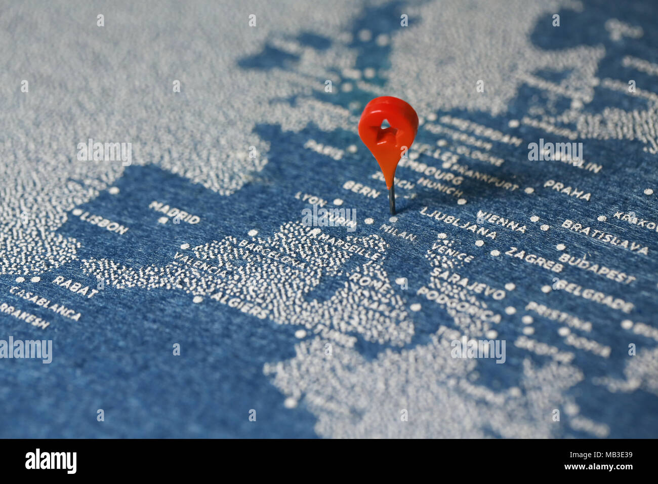 italy milan pin map Stock Photo - Alamy