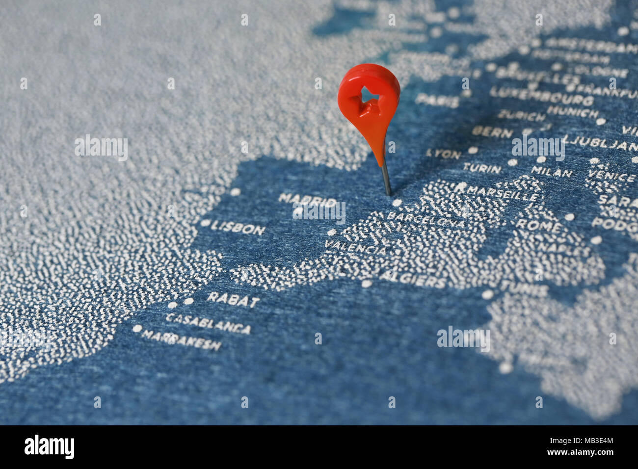 Map city barcelona map pin hi-res stock photography and images - Alamy