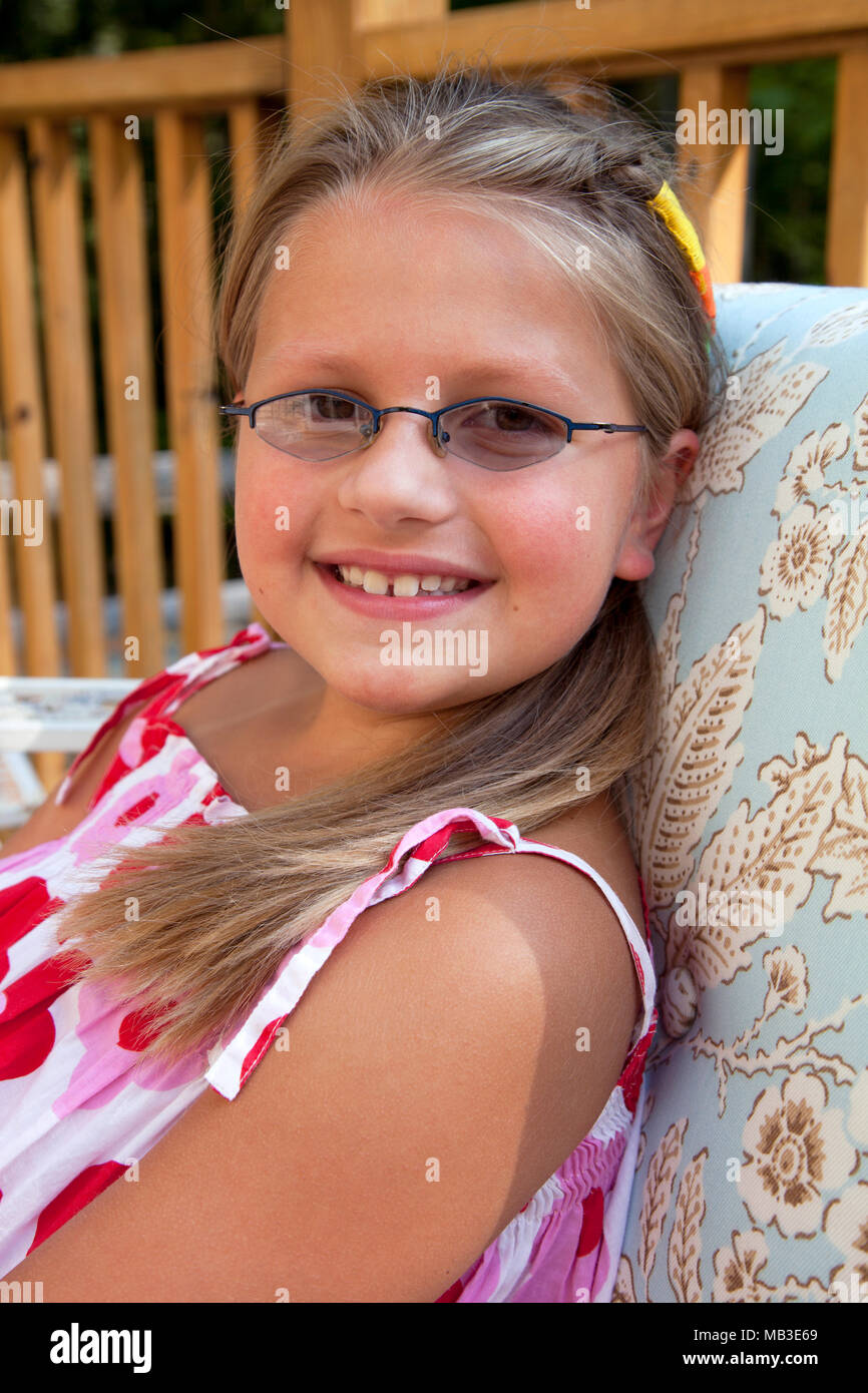 Smiling Blonde Girl Stock Photo - Alamy