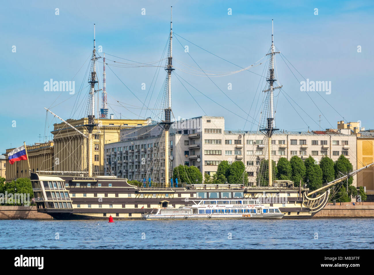 Blagodat ship On The River Neva,, St. Petersburg Russia Stock Photo - Alamy