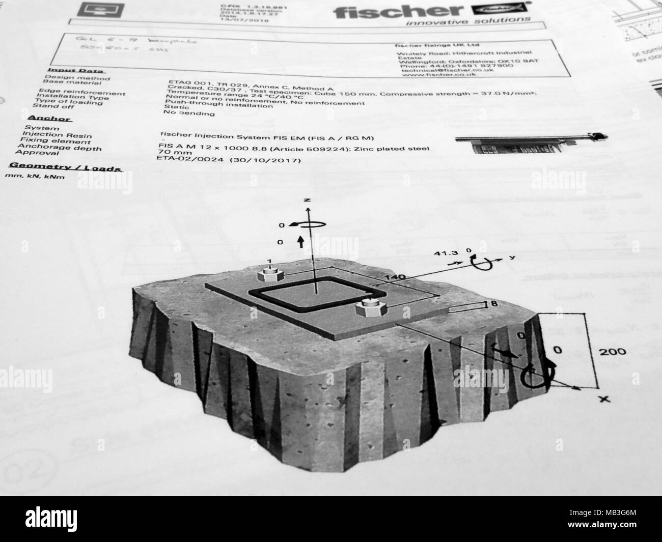 Structural calculation data sheet for injection resin mechanical anchor ...