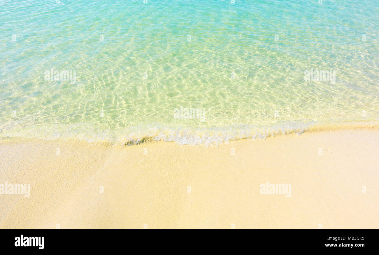 Beach and tropical sea soft wave of blue clear sky ocean on sandy ...