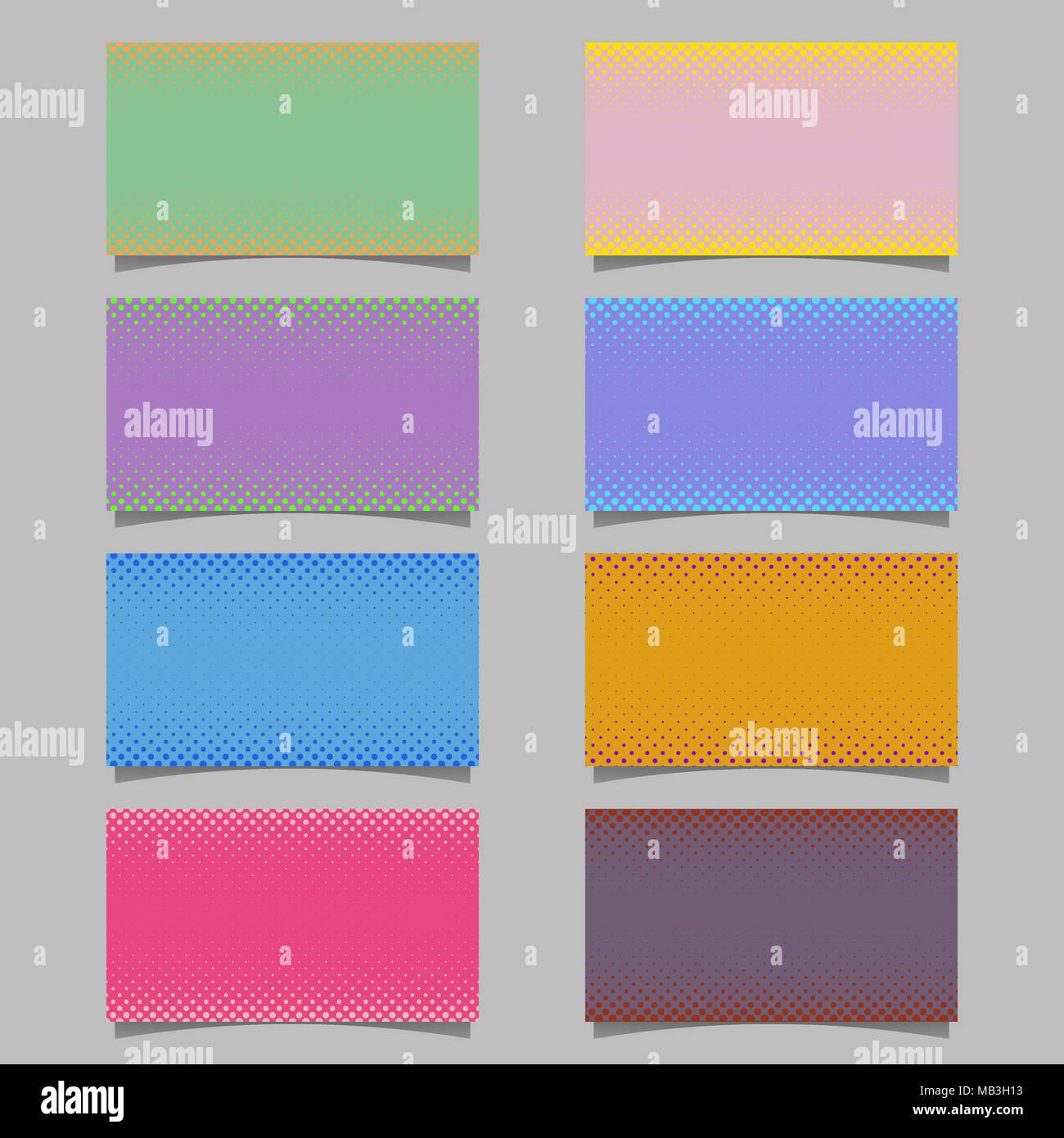 Digital Halftone Circle Pattern Business Card Background Template Design Set Stock Vector Image