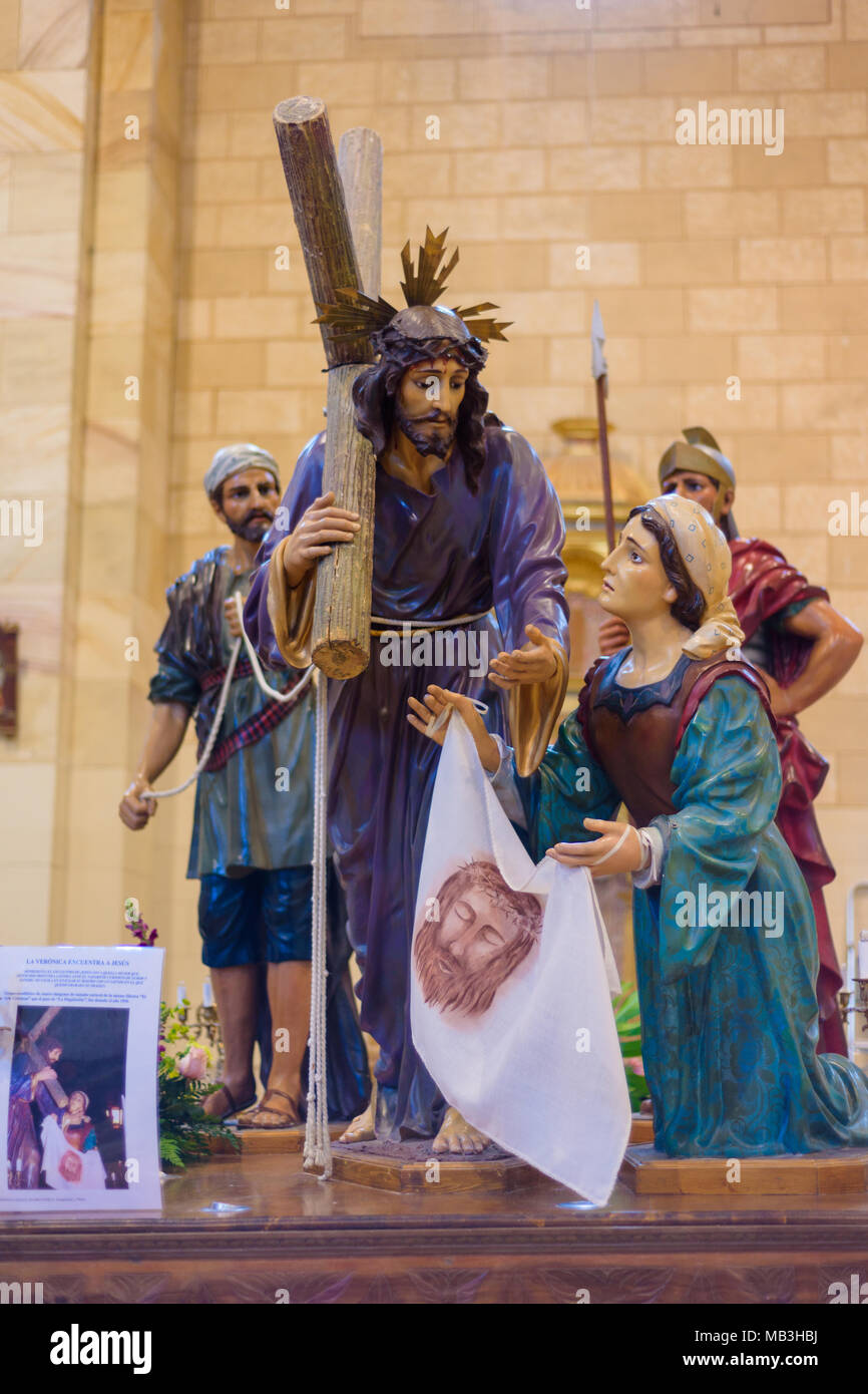 Briviesca, Spain - March, 31, 2018: image of Jesus Christ and Veronica ...