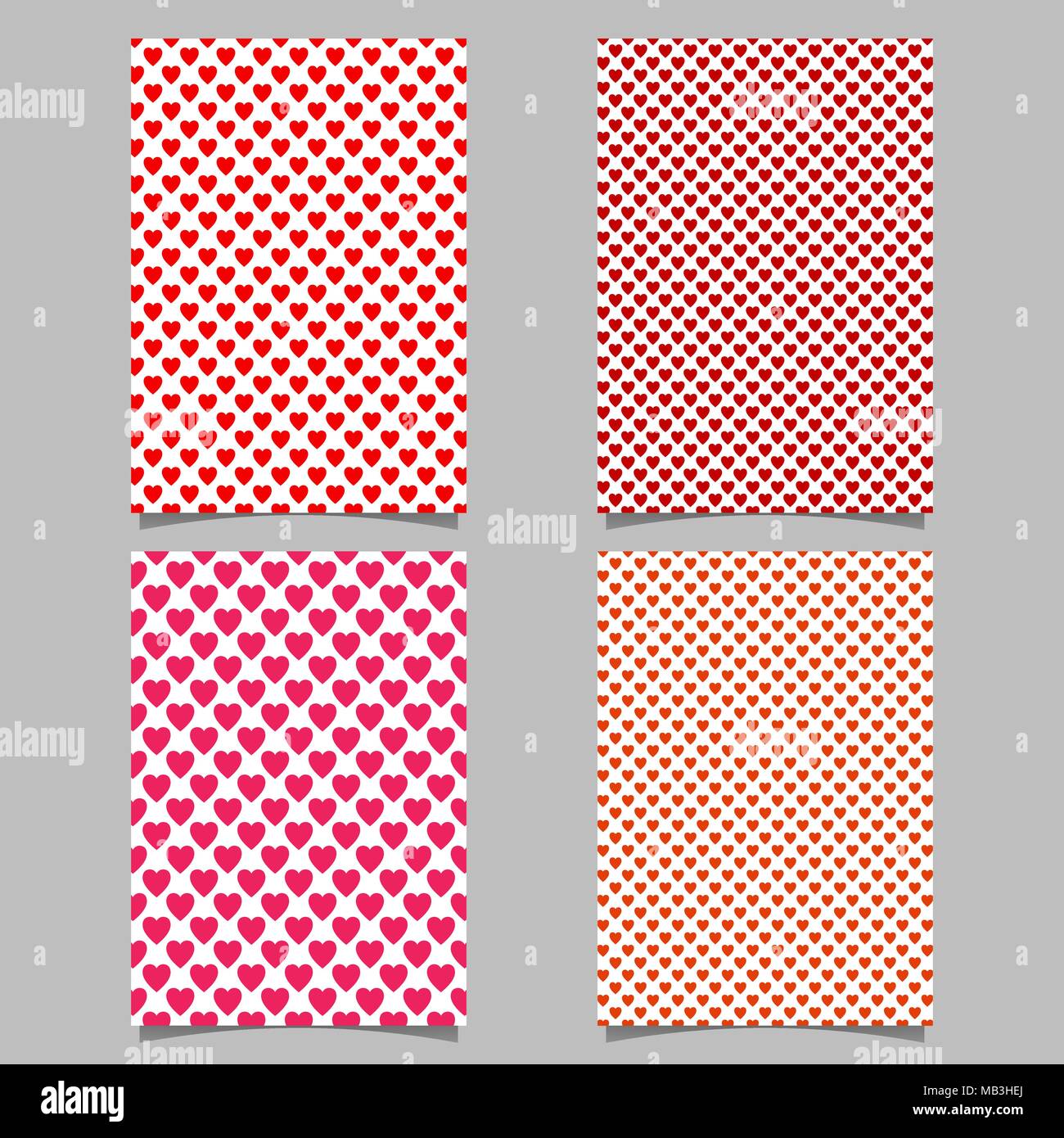 Repeating Heart Pattern Brochure Template Set Stock Vector Image And Art