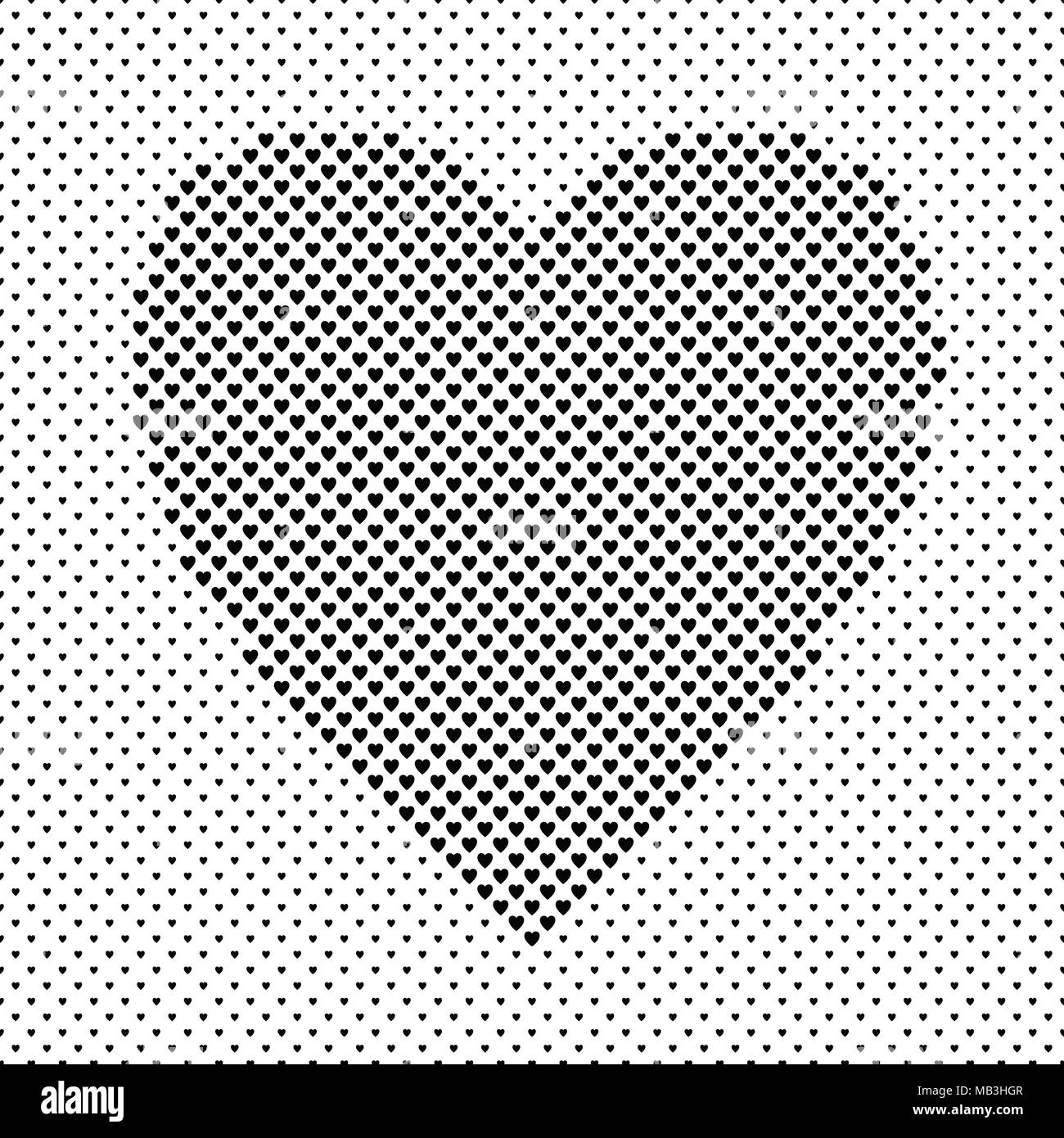 Monochrome heart shaped love concept background design Stock Vector ...