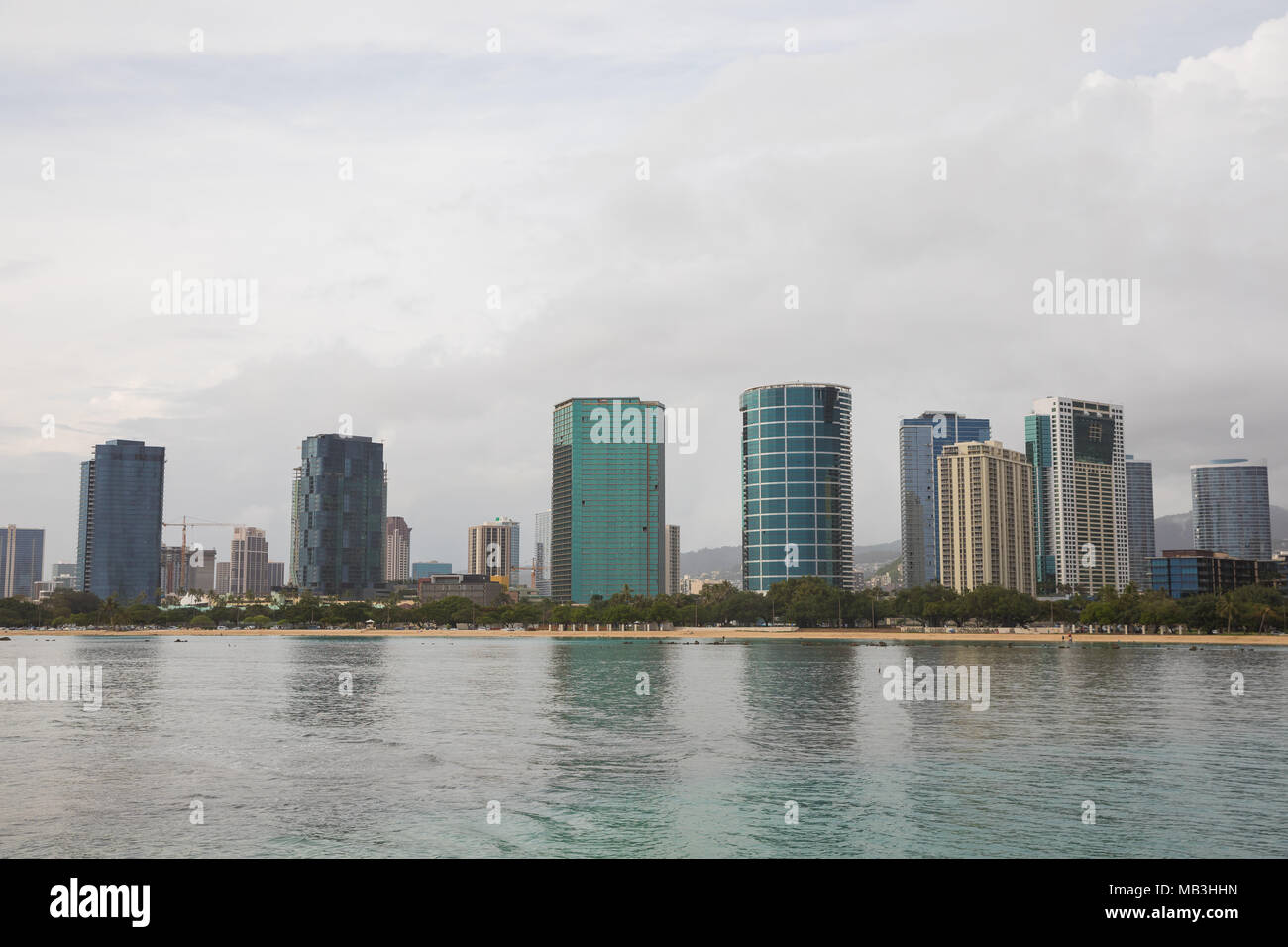 Ala Moana Beach and Downtown Buildings Stock Photo - Alamy