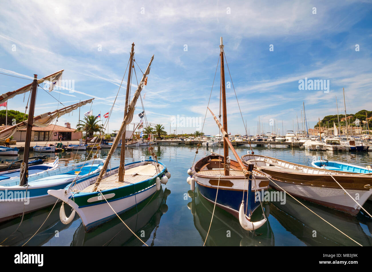 Small recreational boats in mediterranean sea, Sanary sur Mer, France ...